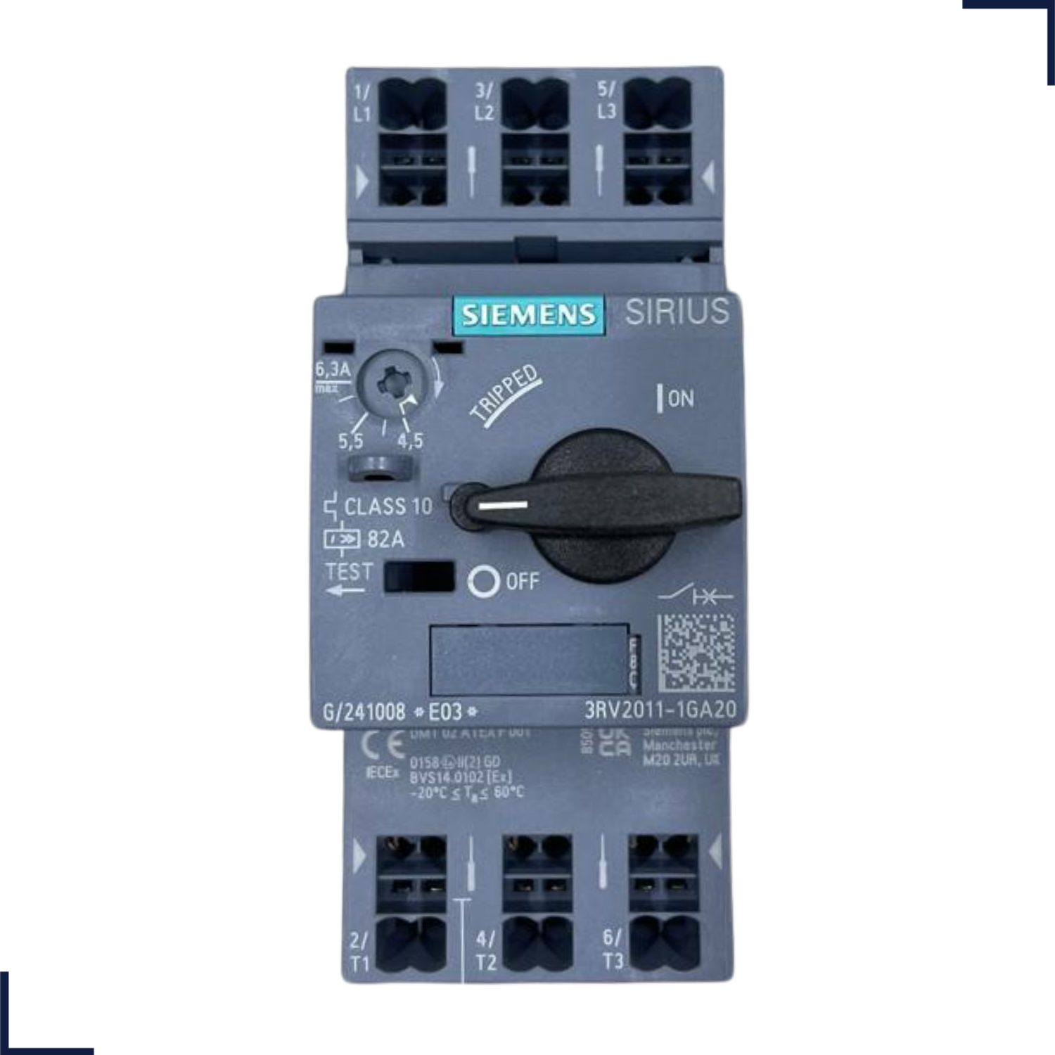 Disjuntor Motor 3P 4,5-6,3A 3RV20111GA20 - Siemens - Lumina Soluções ...