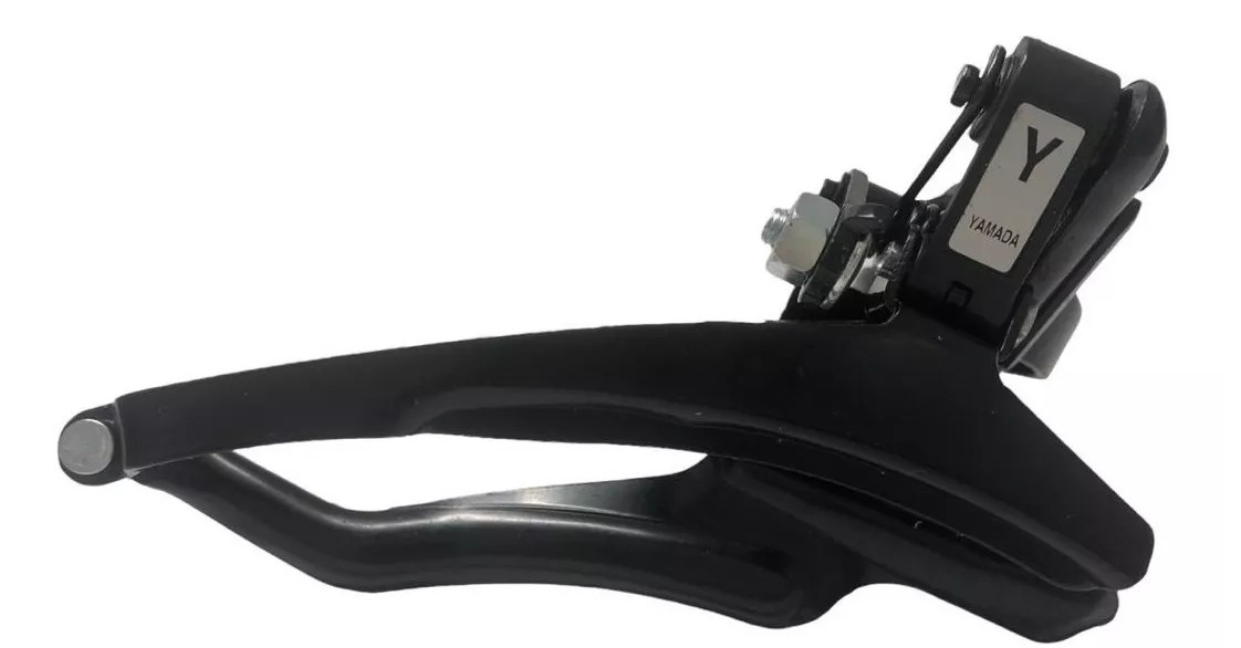 Câmbio Dianteiro 31,8mm 6v E 7v Puxa Cima Preto Bicicleta - JPX BIKE