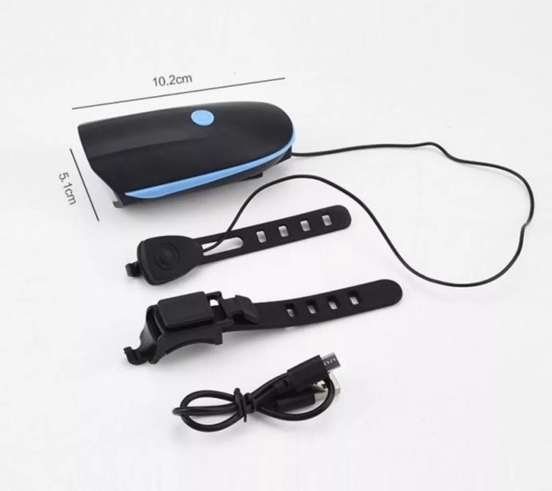 Farol Com Buzina 250 Lúmens Bateria Recarregável Bike Usb - JPX BIKE