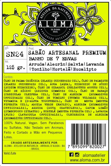 7 ERVAS - SABAO NATURAL - Emiê Cosméticos