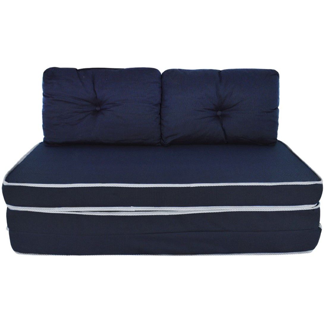 Puff 3 em 1 Poltrona Sofá Cama Conforto Casal Azul - F.A Maringá ...