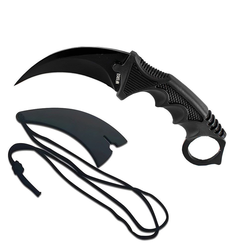 Faca Karambit Tática Com Bainha Polímero Preta – Master - Dispropil ...