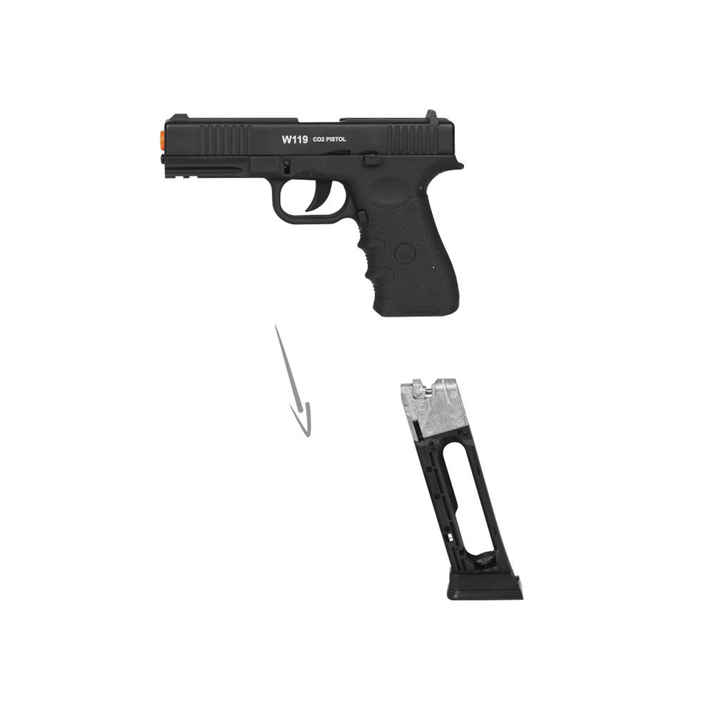 Pistola Airsoft CO2 Win Gun W119 Semi-metal - Rossi - Dispropil: Tiro ...