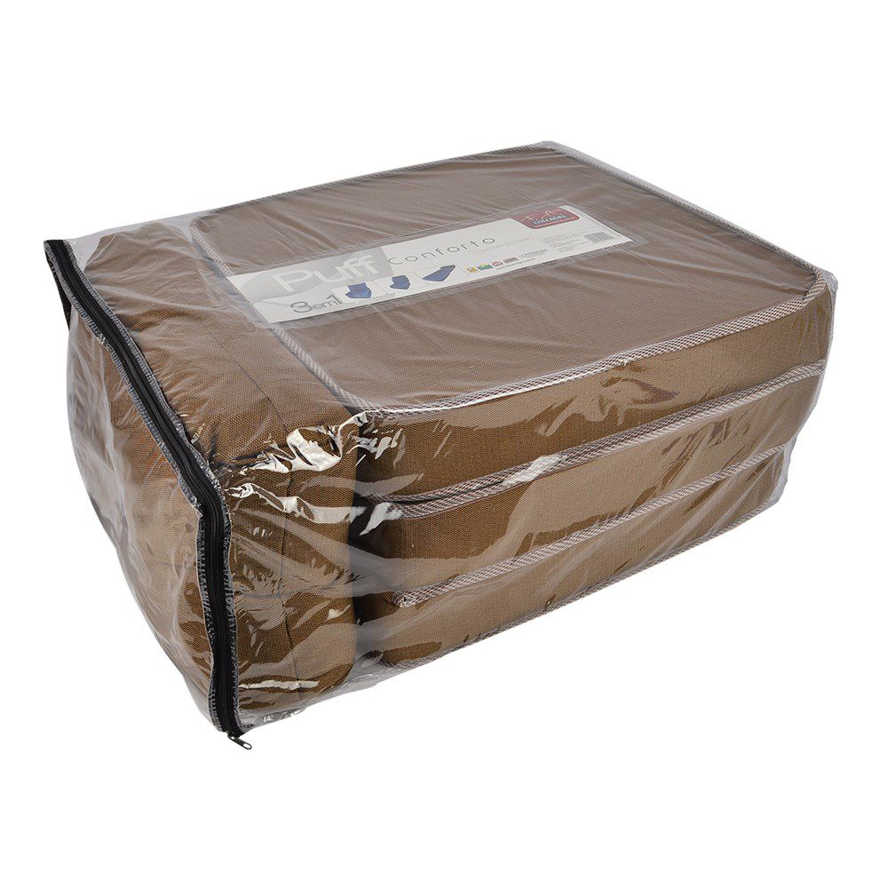 Puff 3 em 1 Poltrona Sofá Cama Conforto Marrom - F.A Maringá ...