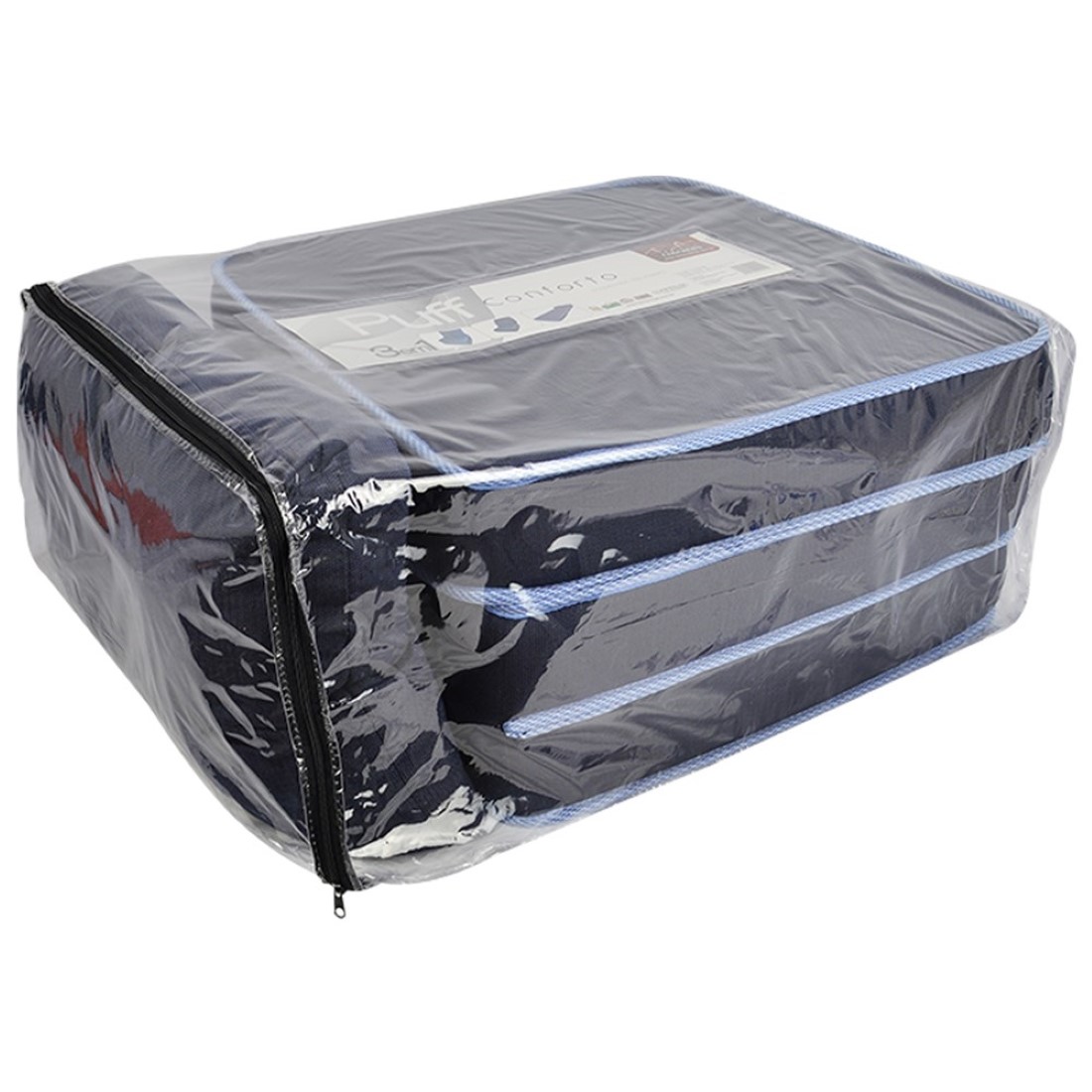 Puff 3 em 1 Sofá Conforto FA Maringá Azul Solteiro - Dispropil: Tiro ...