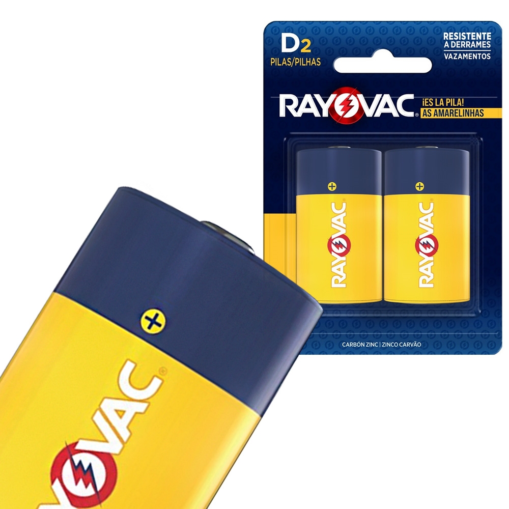 Pilha Amarela Grande D 2Pcs - Rayovac - Dispropil: Tiro Esportivo, Pesca, Camping e Utilidades!