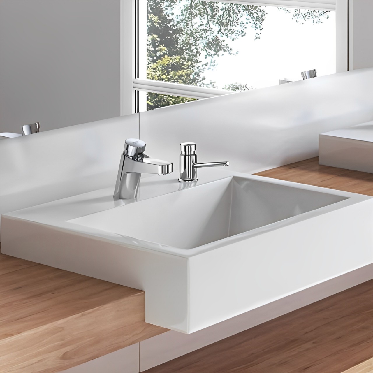 Cuba De Semi Encaixe Docol 41x41 Mesa Branca Quadrada Banheiro Lavabo ...