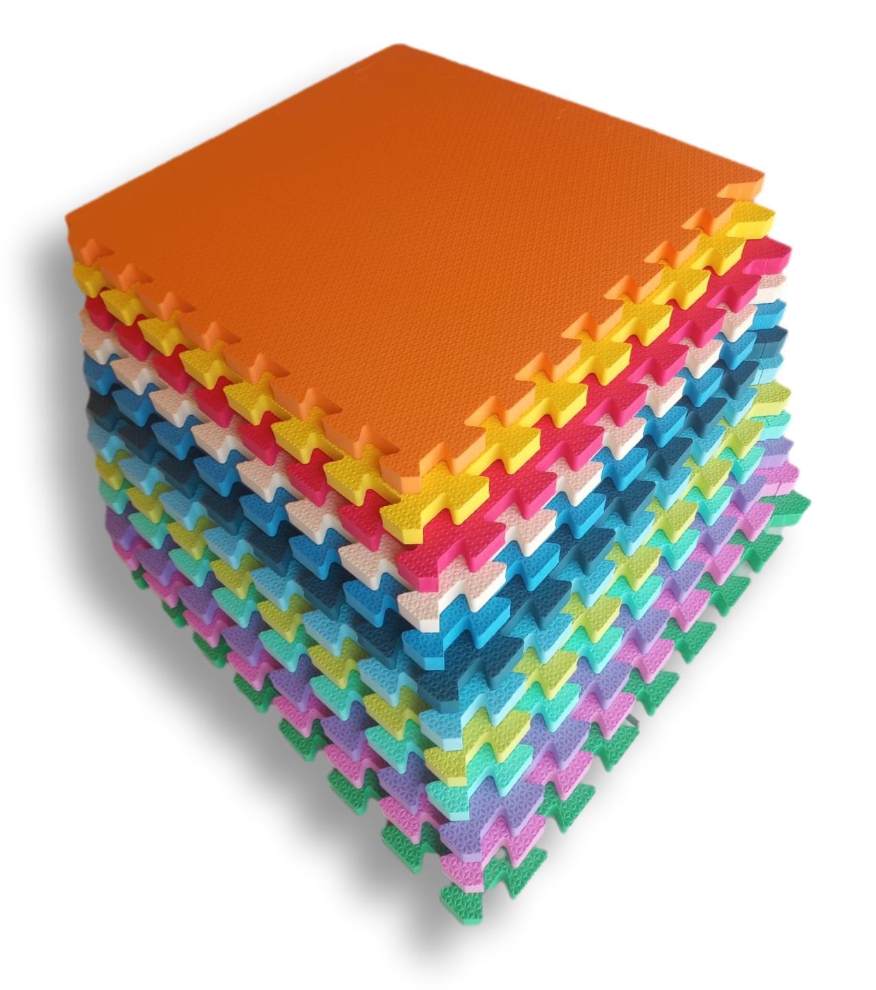 Kit 12 Tatames Tapetes EVA 50x50x1cm 10mm Infantil Bebê - imperio tatames