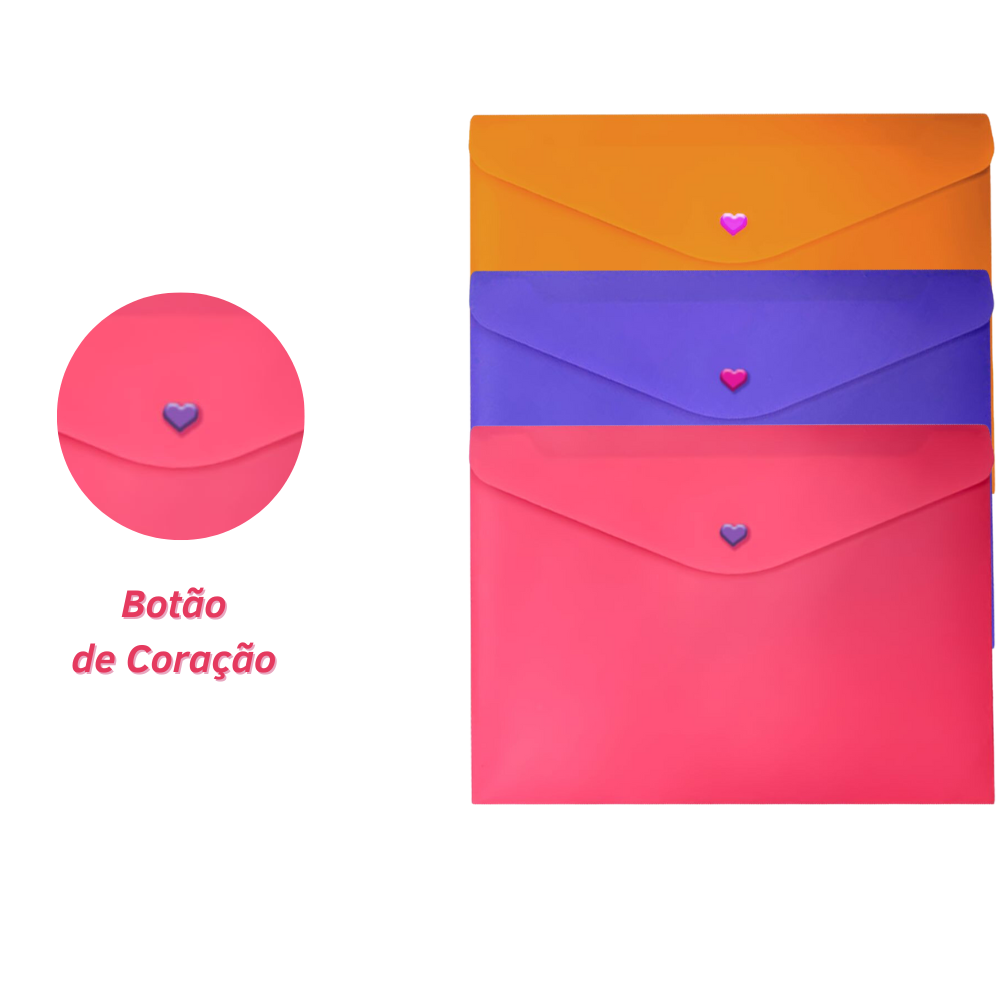 Envelope/Pasta Multiuso Fullcolor com Botão de Coração - Os melhores ...