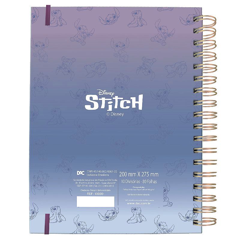 Caderno Smart Disney Stitch 80 Folhas 90g - DAC - Os melhores produtos ...