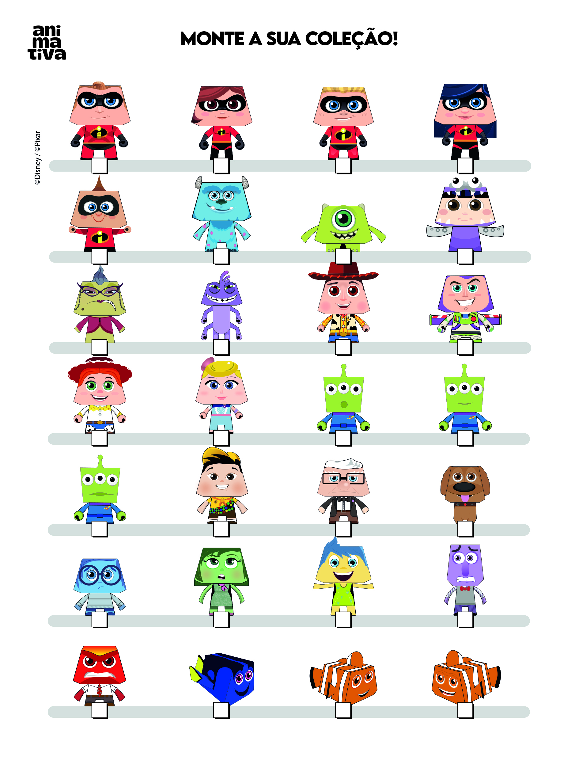Paper Toys Pixar Disney Surpresa - Animativa - Os melhores produtos de ...