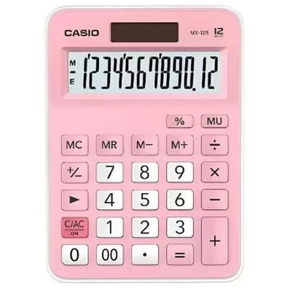 Calculadora de mesa 12 dig. rosa solar/bateria - casio (unidade) - Papelaria Toledo
