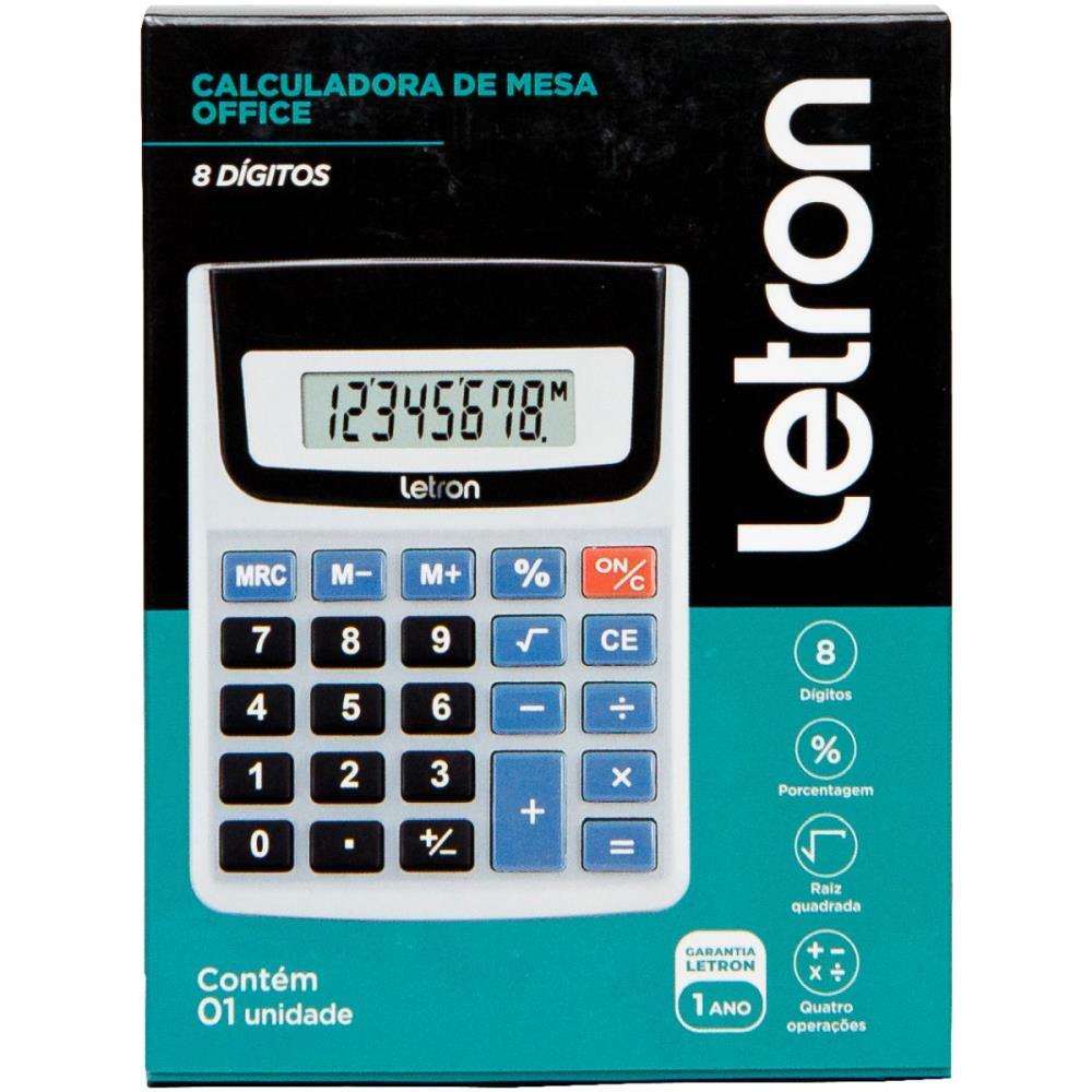 Calculadora de Mesa 8 Dig. Prata Office com bateria - Leonora ...