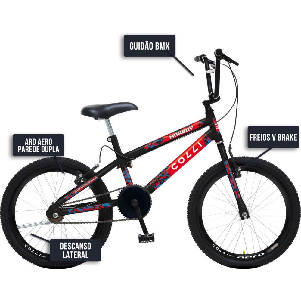 Bicicleta aro 20 max boy preto fosco - colli bike (unidade) - Papelaria ...