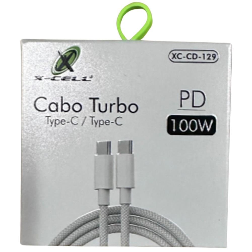 Cabo usb turbo pd type c/type c 100w 1m - flex (unidade) - Papelaria Toledo
