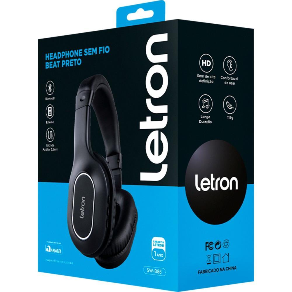 Fone de Ouvido Bluetooth Letron Headphone Beat S/fio Pt - Leonora ...