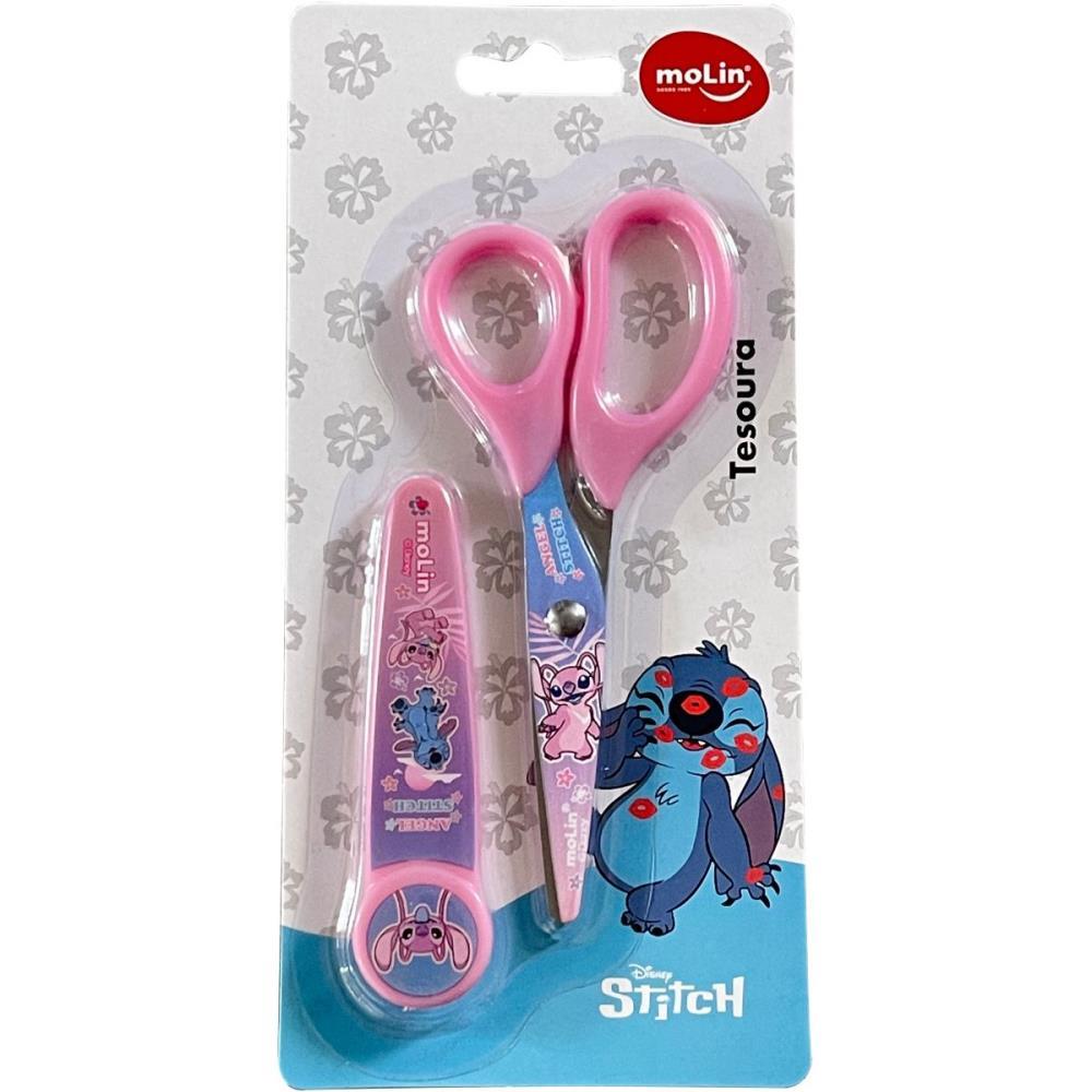 Tesoura escolar stitch 13cm. 2 modelos - molin (blister) - Papelaria Toledo