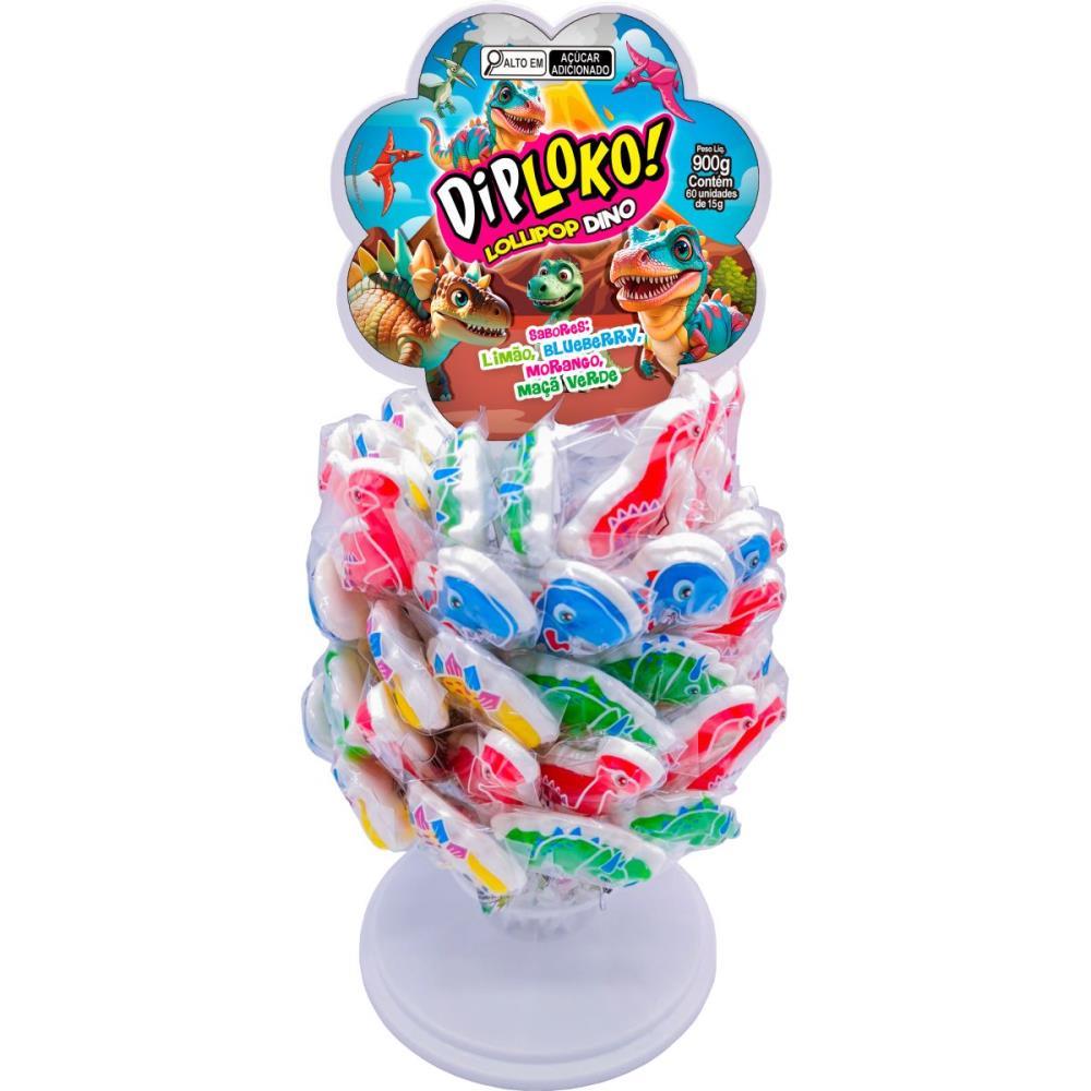 Doce dip loko lollipop dino - danilla foods (dp.c/60) - Papelaria Toledo