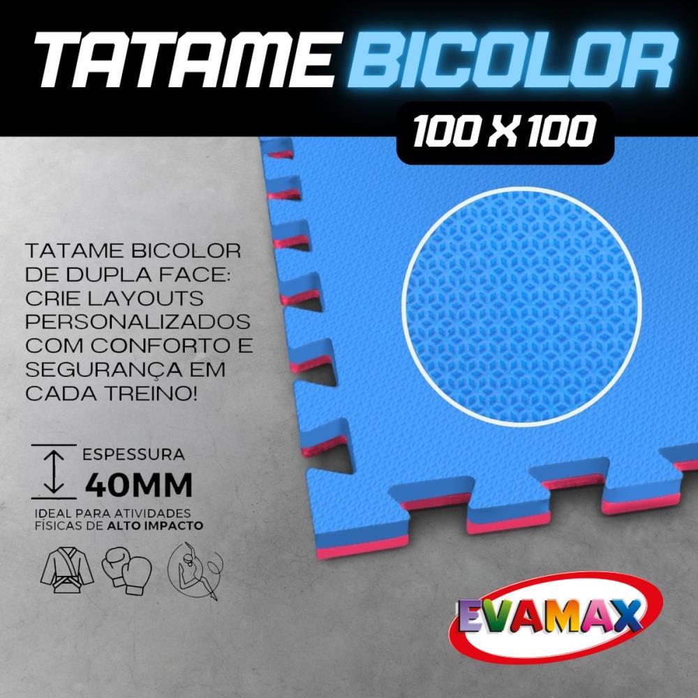 Tatame eva bicolor az/vm 1x1m 40mm - evamax (unidade) - Papelaria Toledo