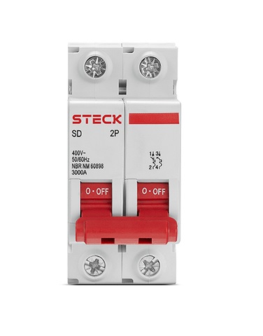 Disjuntor Bipolar 32A 2P CURVA C 3KA SDD62C32 STECK - Wamluz - Materiais Elétricos