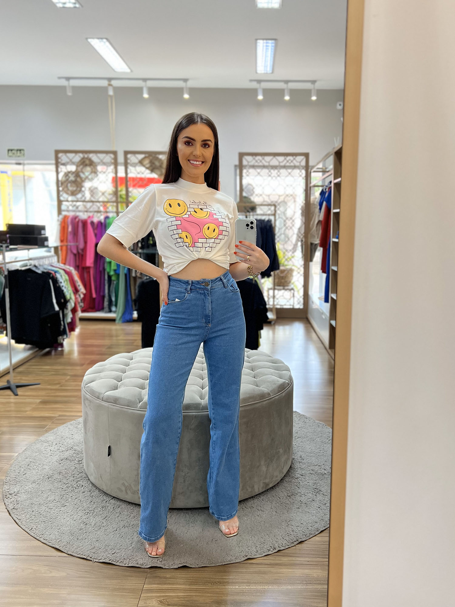 Calça Jeans Wide Leg - Moda Lensis