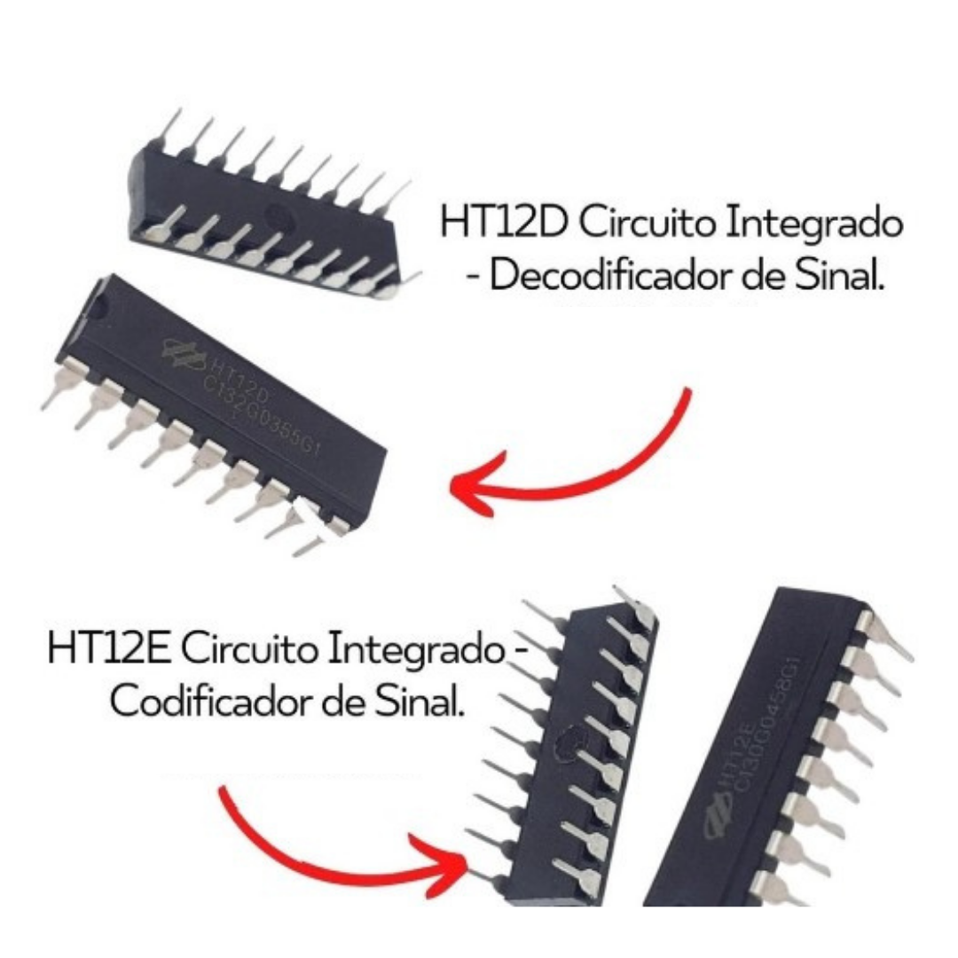 Conjunto de Circuitos Integrados HT12D E HT12E - Eletrônica Fácil Educacional