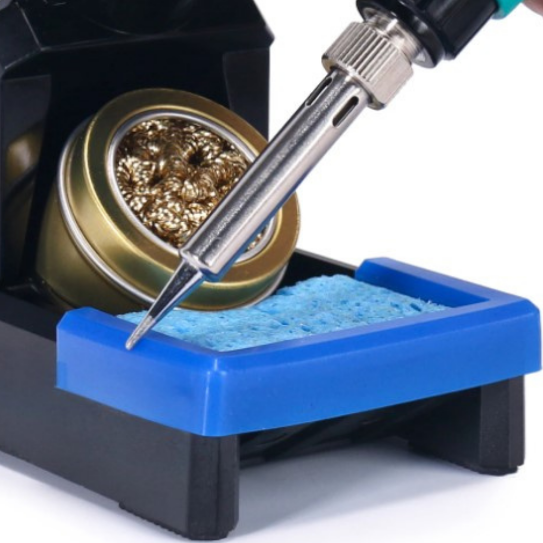 Suporte para ferro de solda 5 em 1 com esponja de metal - Eletrônica Fácil Educacional