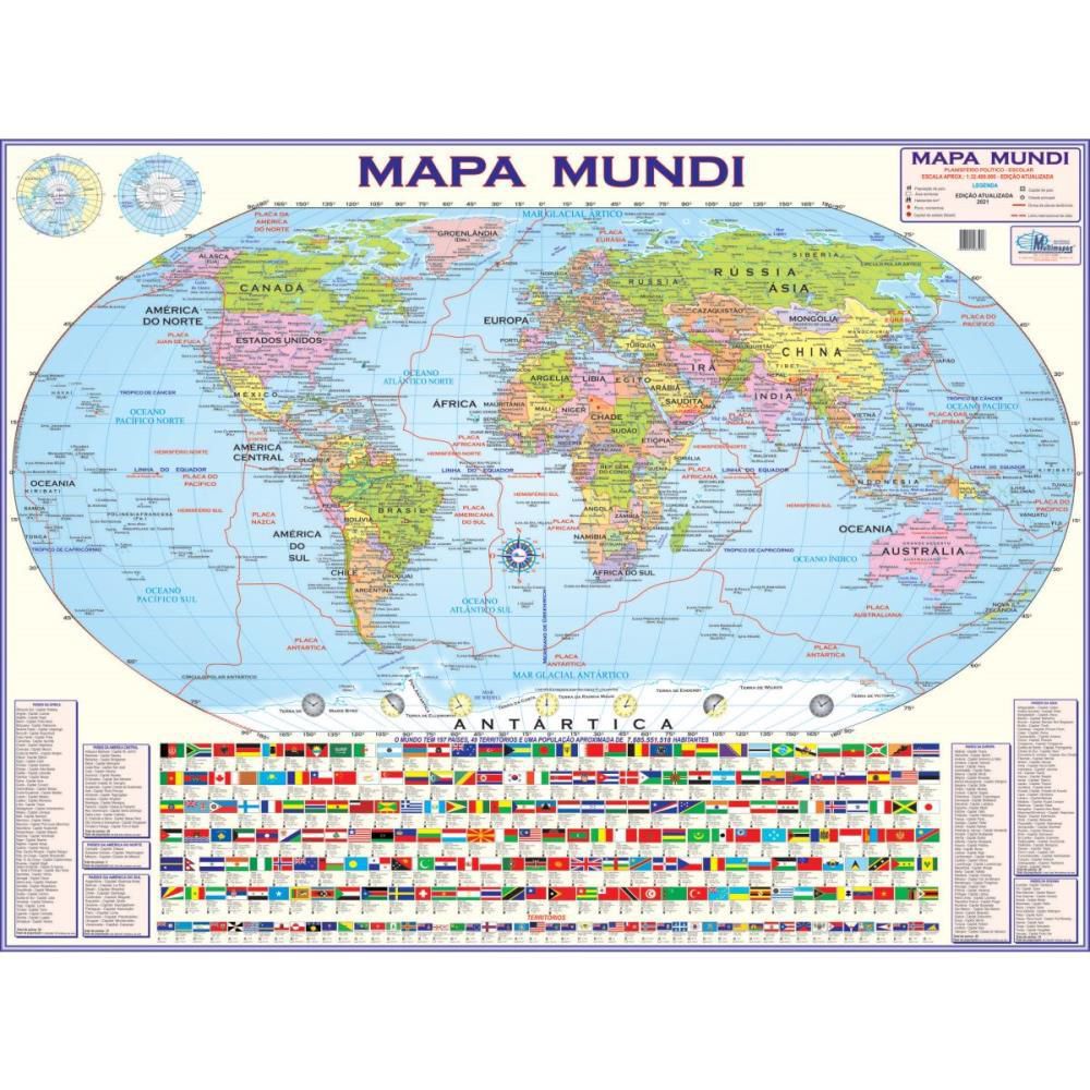 Mapa Periódico Mundi Político 120cm x 90cm Escolar e Atualizado - TK ...