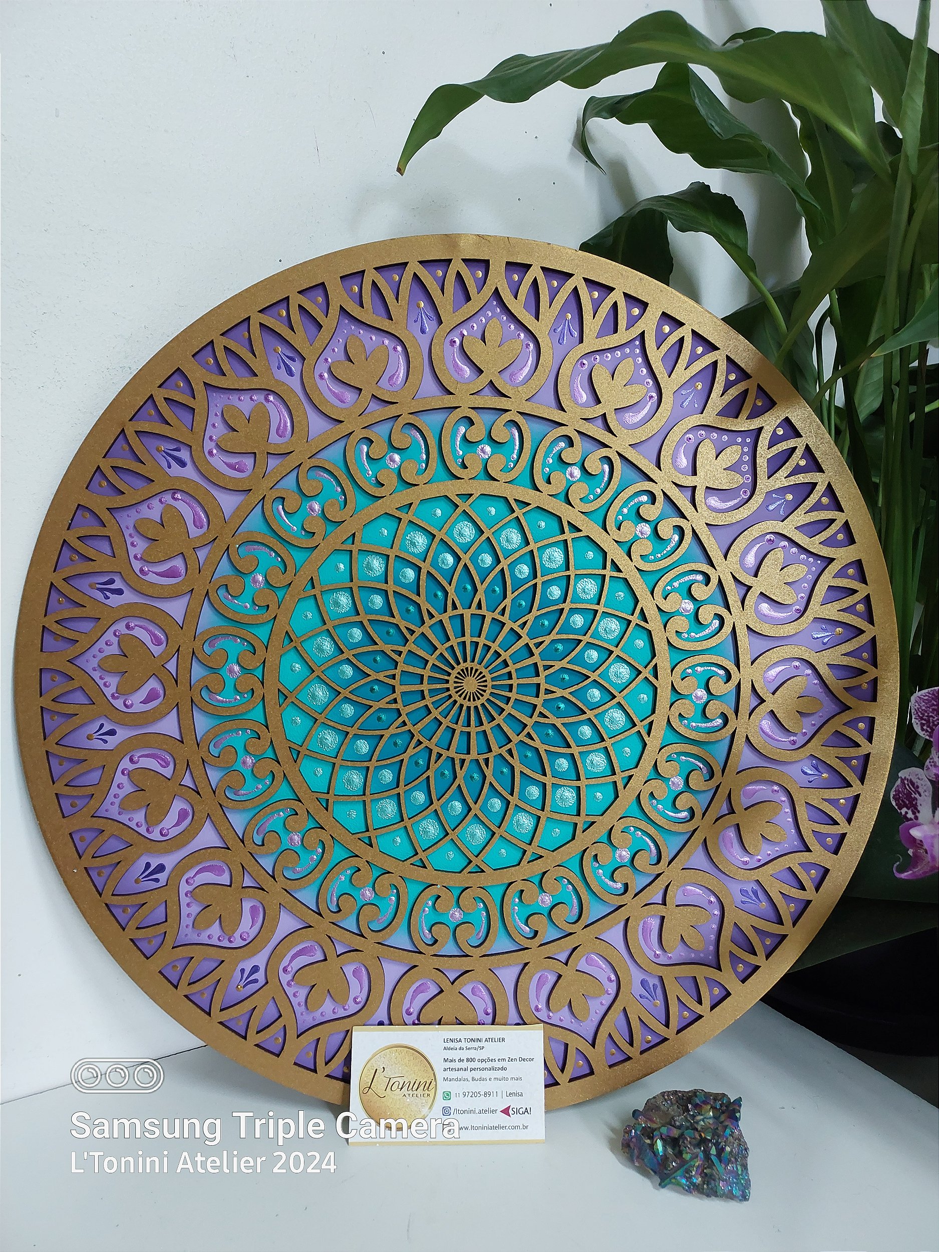 Mandala Duo Torus Turquesa Lilás (do 25cm ao 90cm) - L'Tonini Atelier ...
