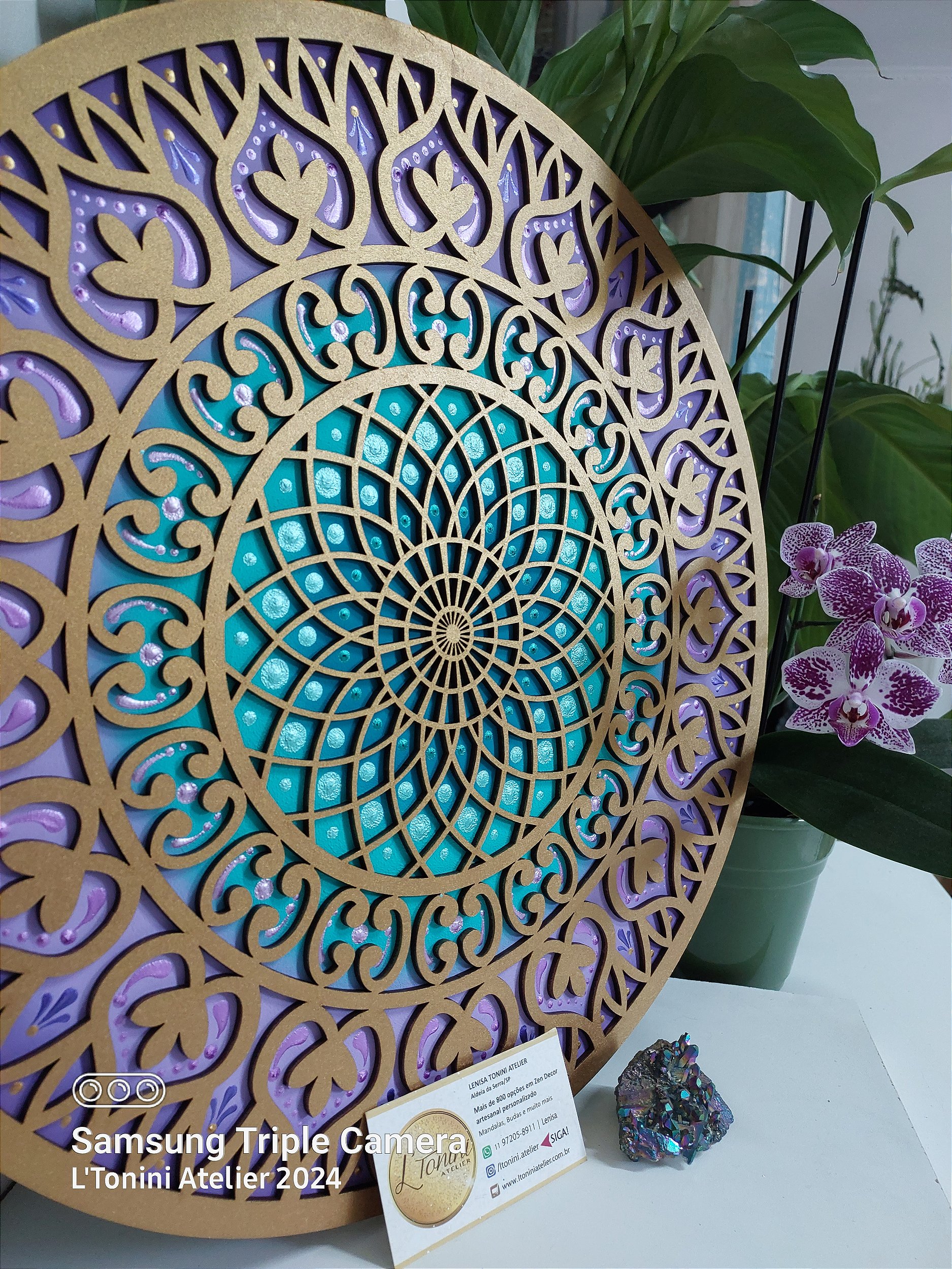 Mandala Duo Torus Turquesa Lilás (do 25cm ao 90cm) - L'Tonini Atelier ...