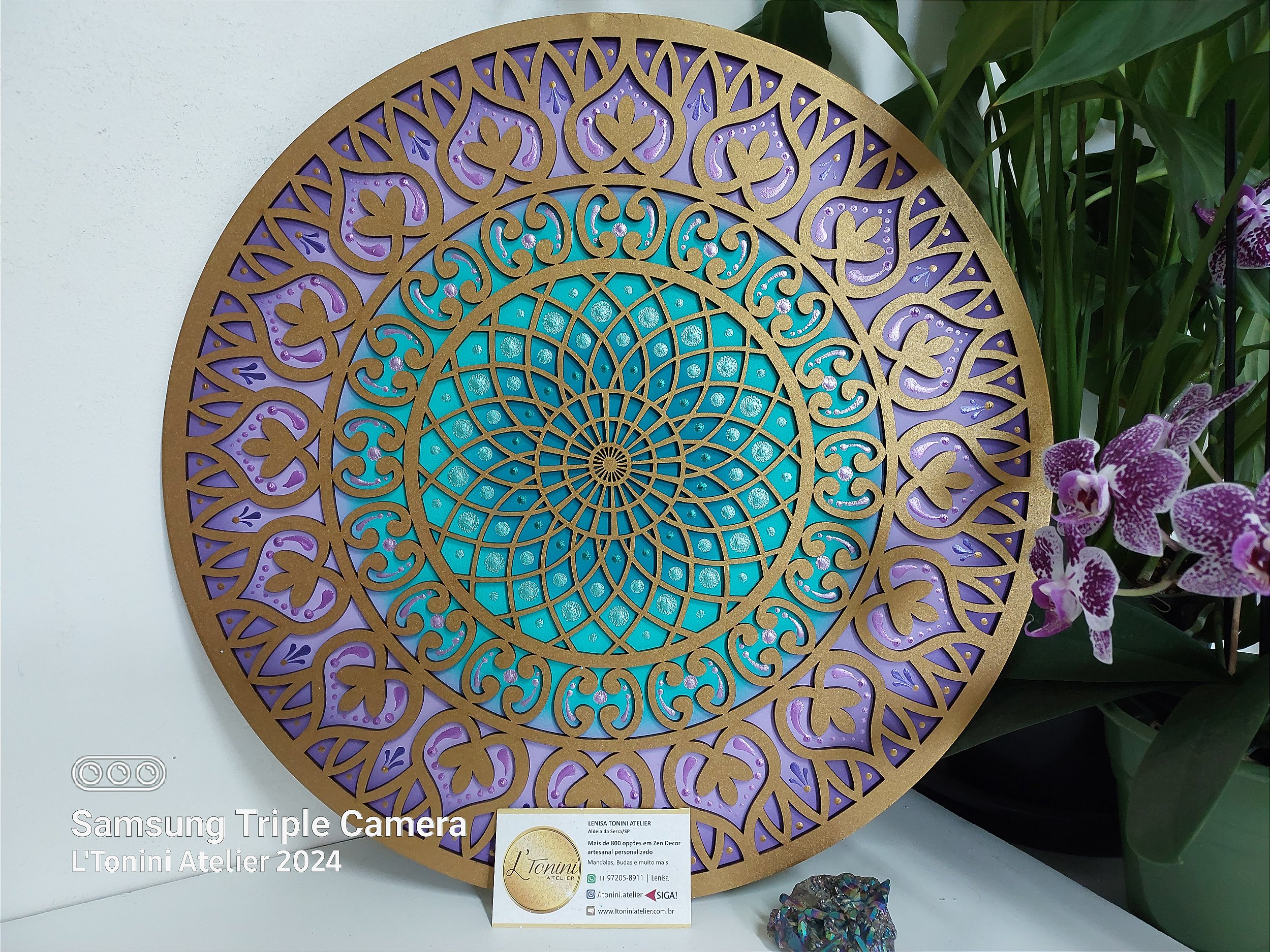 Mandala Duo Torus Turquesa Lilás (do 25cm ao 90cm) - L'Tonini Atelier ...