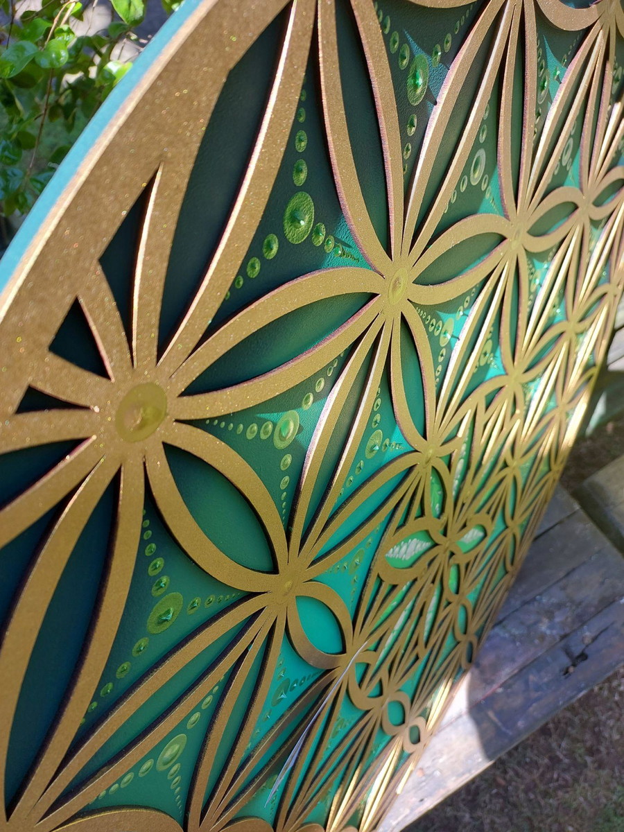 Mandala Duo Flower of Life | Tons de verde (do 25cm ao 90cm) - L'Tonini ...