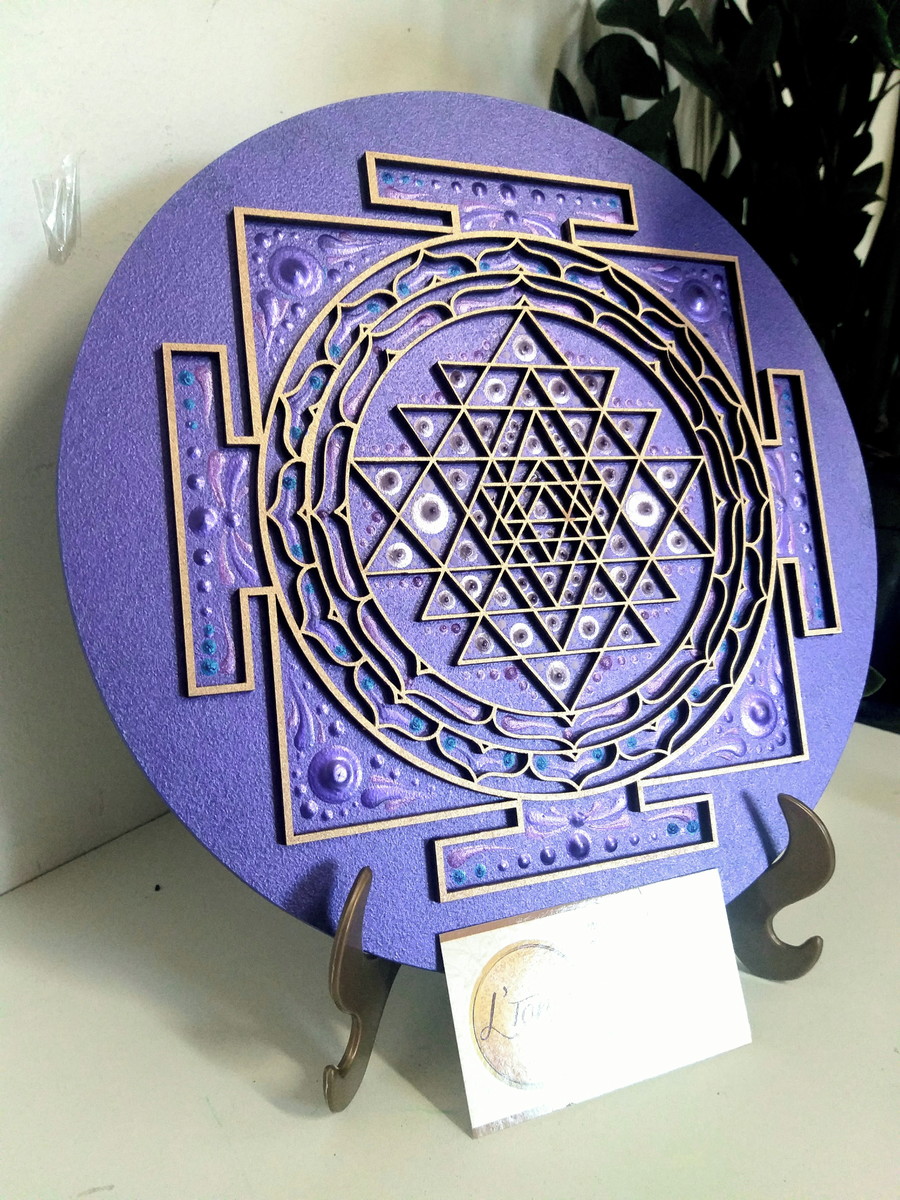 Mandala Duo Sri Yantra | Violeta (do 25cm ao 90cm) - L'Tonini Atelier ...