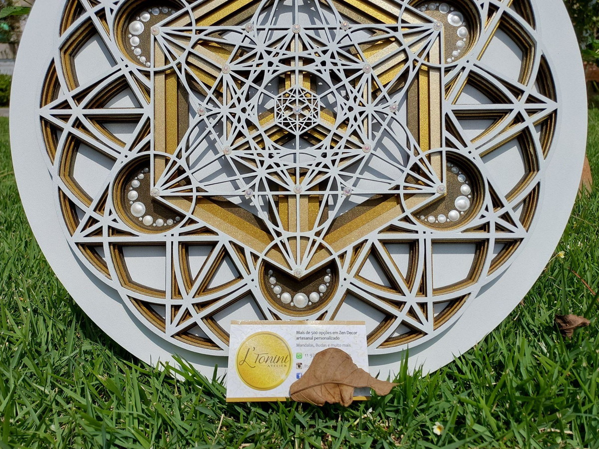 Mandala 3D 5C Cubo de Metatron | Branco (do 25cm ao 90cm) - L'Tonini ...