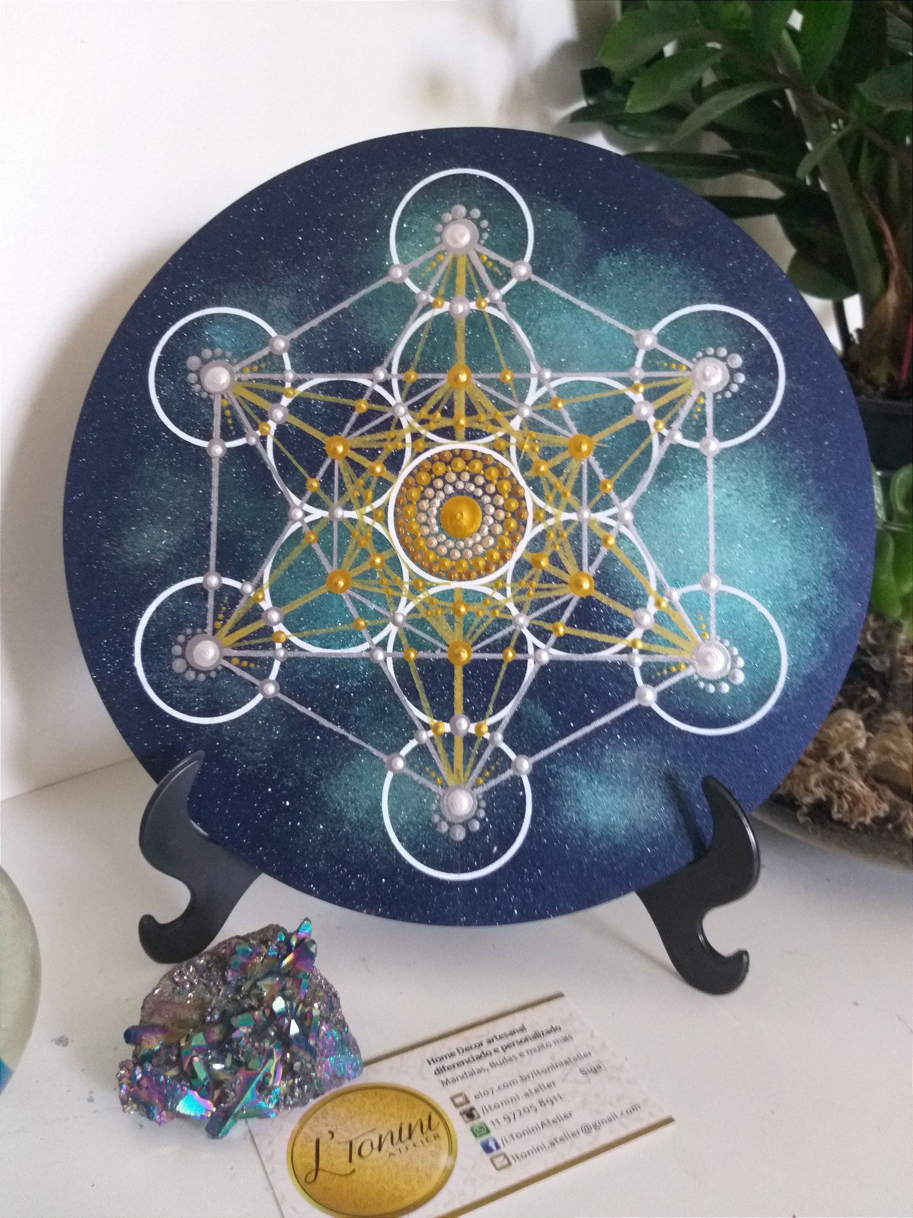 Mandala Cubo de Metatron | Azul (do 25cm ao 90cm) - L'Tonini Atelier ...