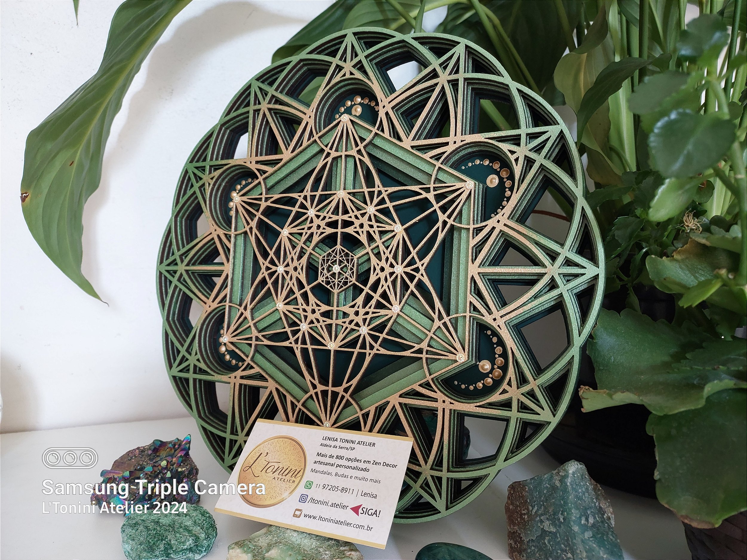 Mandala 3D Cubo de Metatron – Verde Vazado (25cm a 90cm) - L'Tonini ...