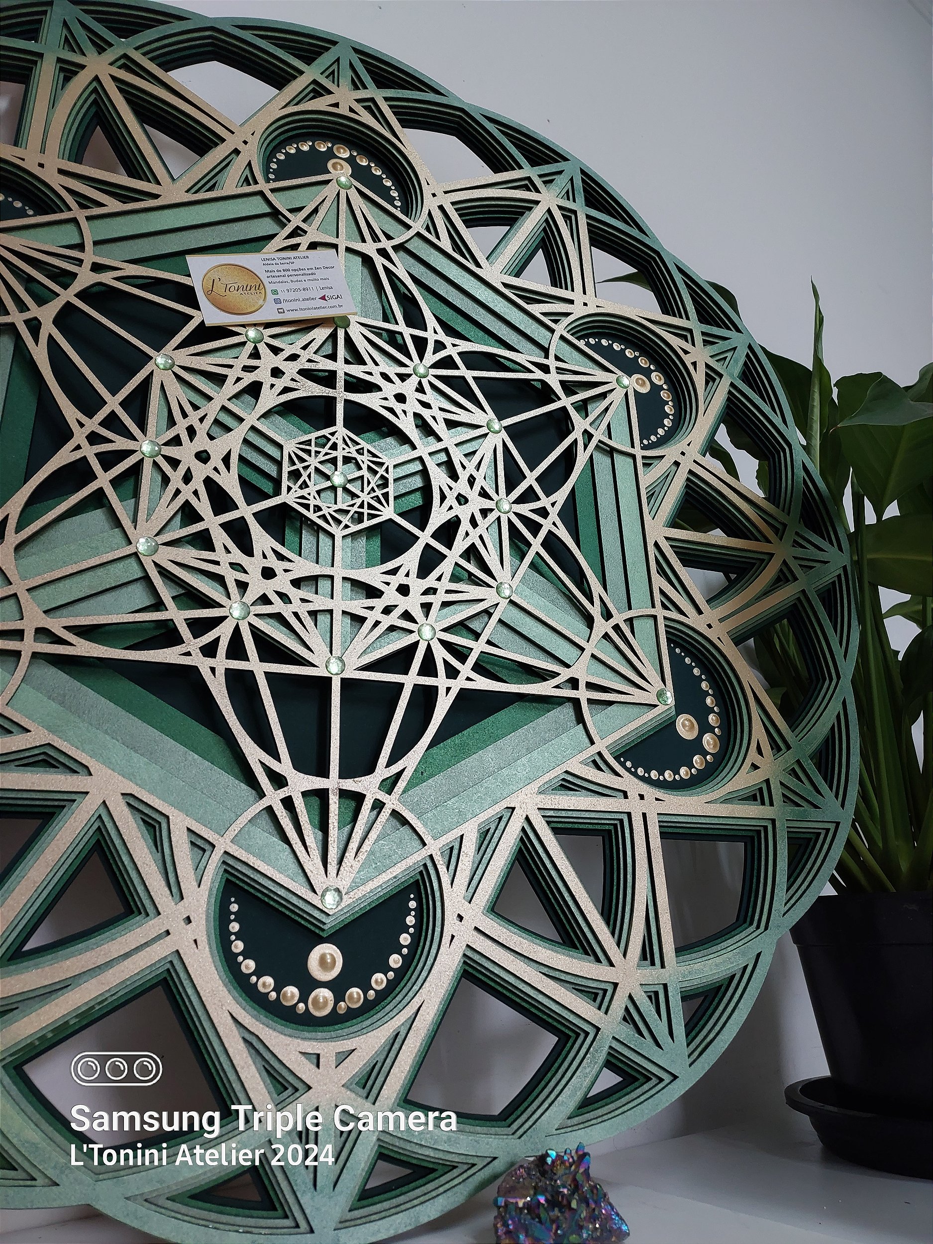 Mandala 3D Cubo de Metatron – Verde Vazado (25cm a 90cm) - L'Tonini ...