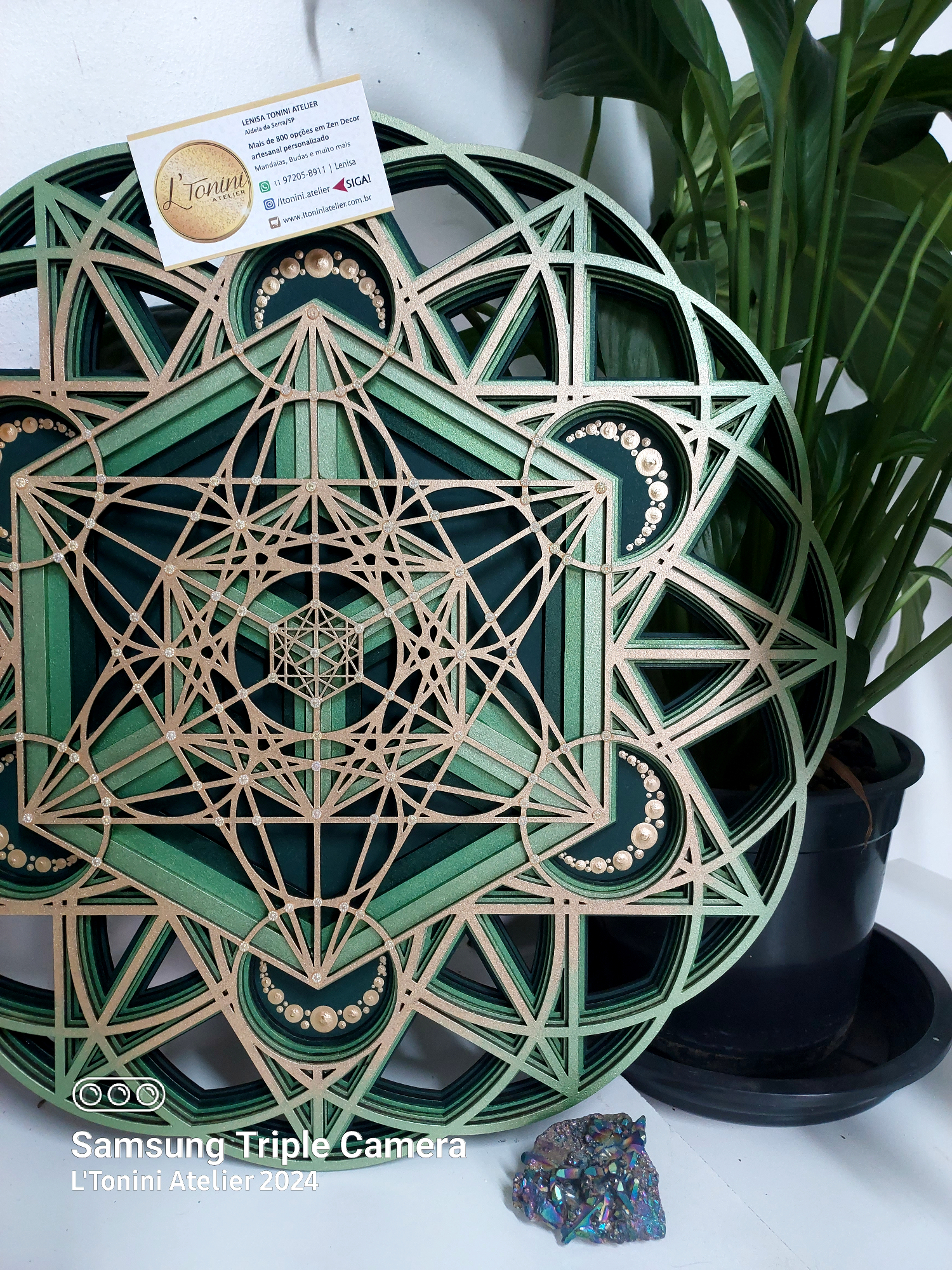 Mandala 3D Cubo de Metatron – Verde Vazado (25cm a 90cm) - L'Tonini ...