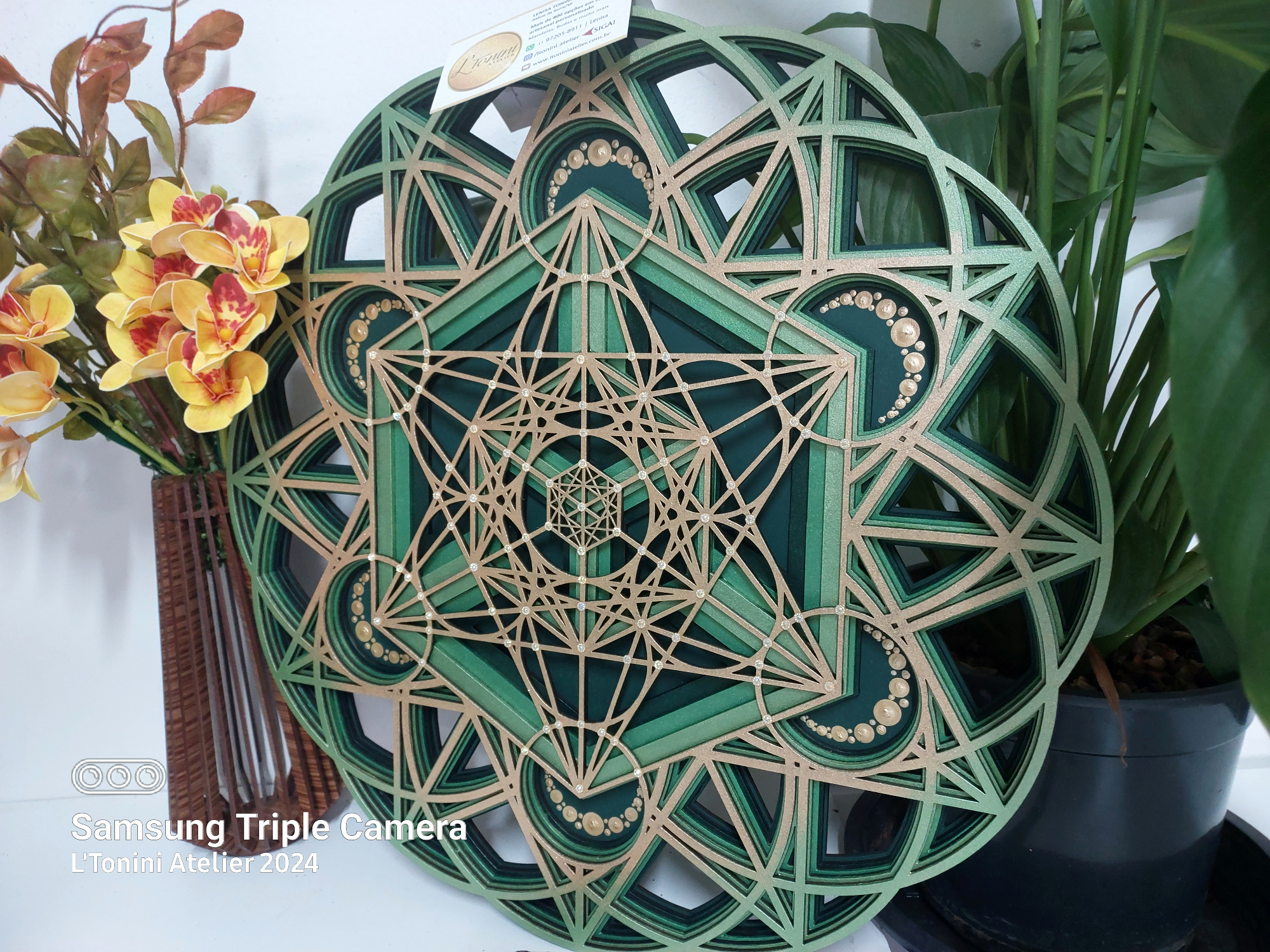 Mandala 3D Cubo de Metatron – Verde Vazado (25cm a 90cm) - L'Tonini ...
