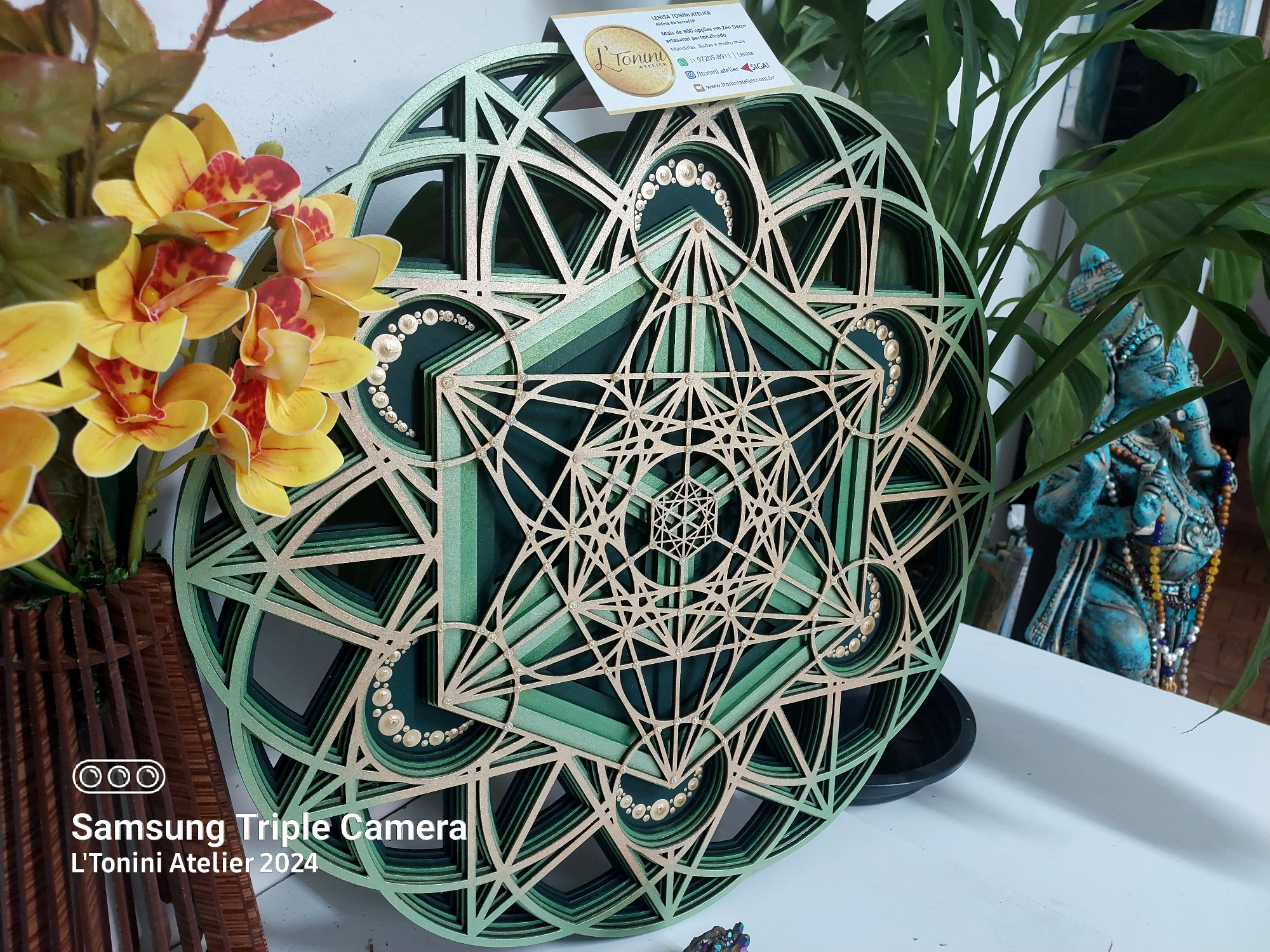 Mandala 3D Cubo de Metatron – Verde Vazado (25cm a 90cm) - L'Tonini ...