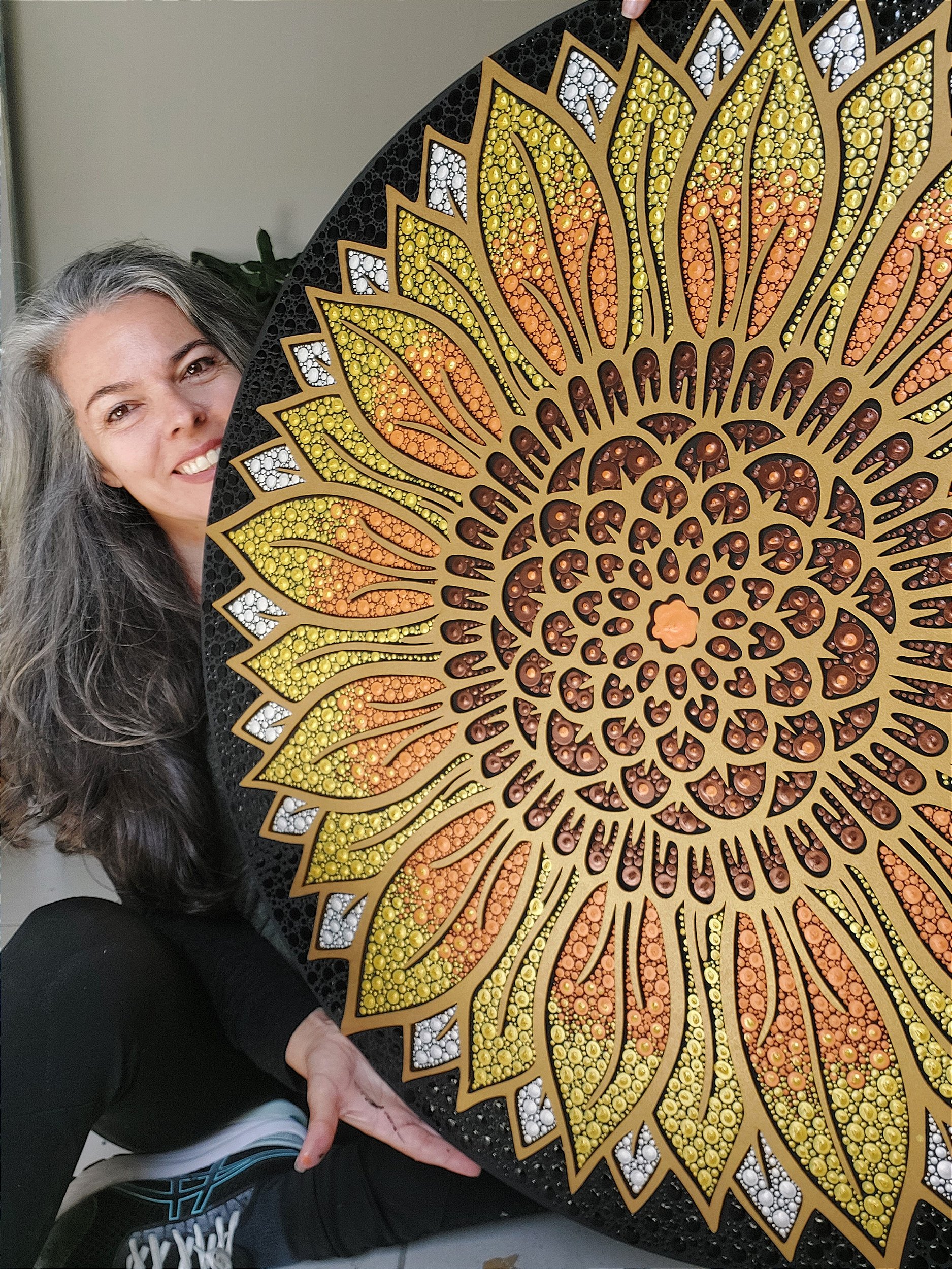 Mandala Duo Girassol (do 40cm ao 90cm) - L'Tonini Atelier | Mandalas ...