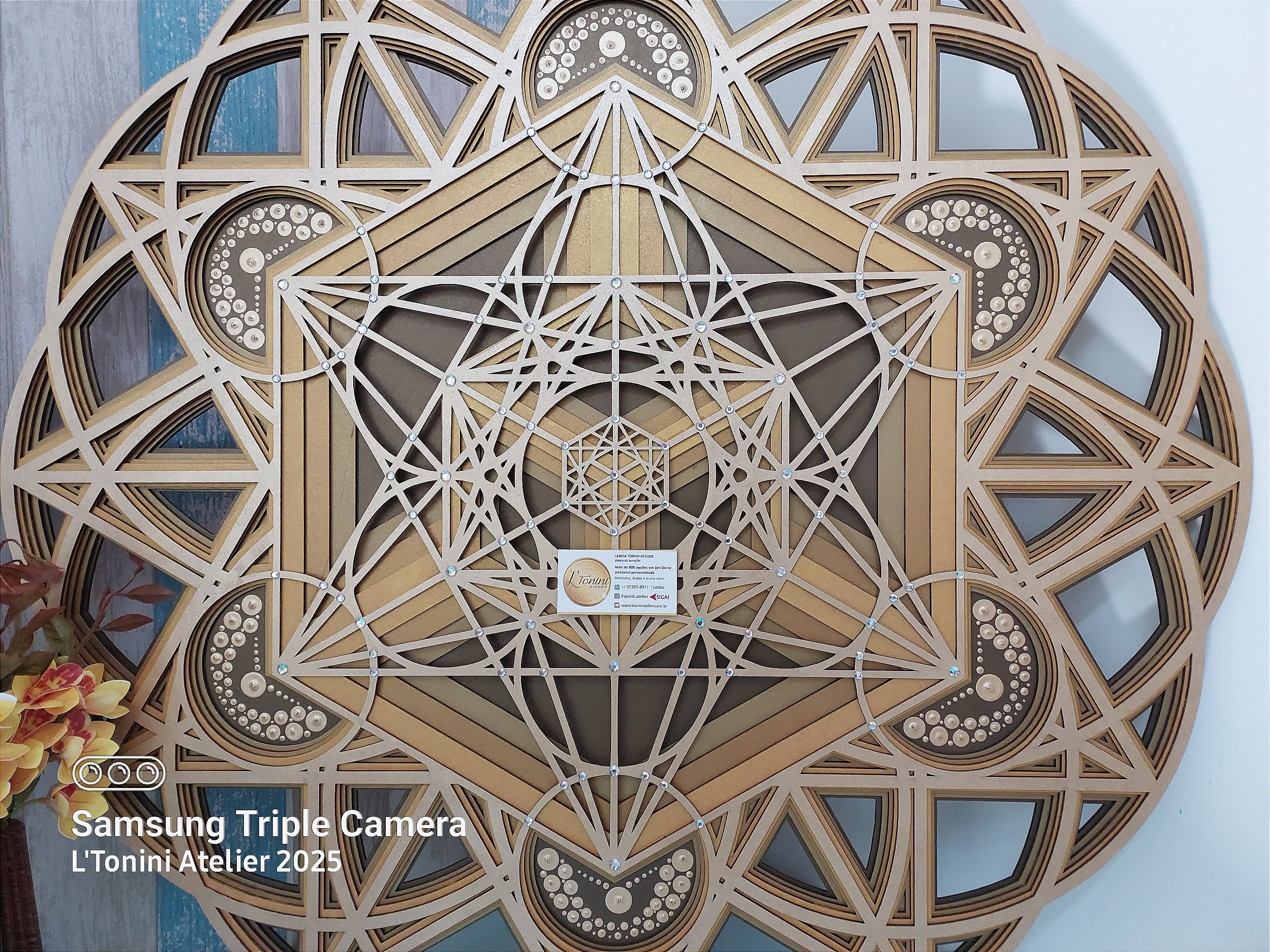 Mandala 3D Cubo de Metatron – Dourados Vazado (25cm a 90cm) - L'Tonini ...