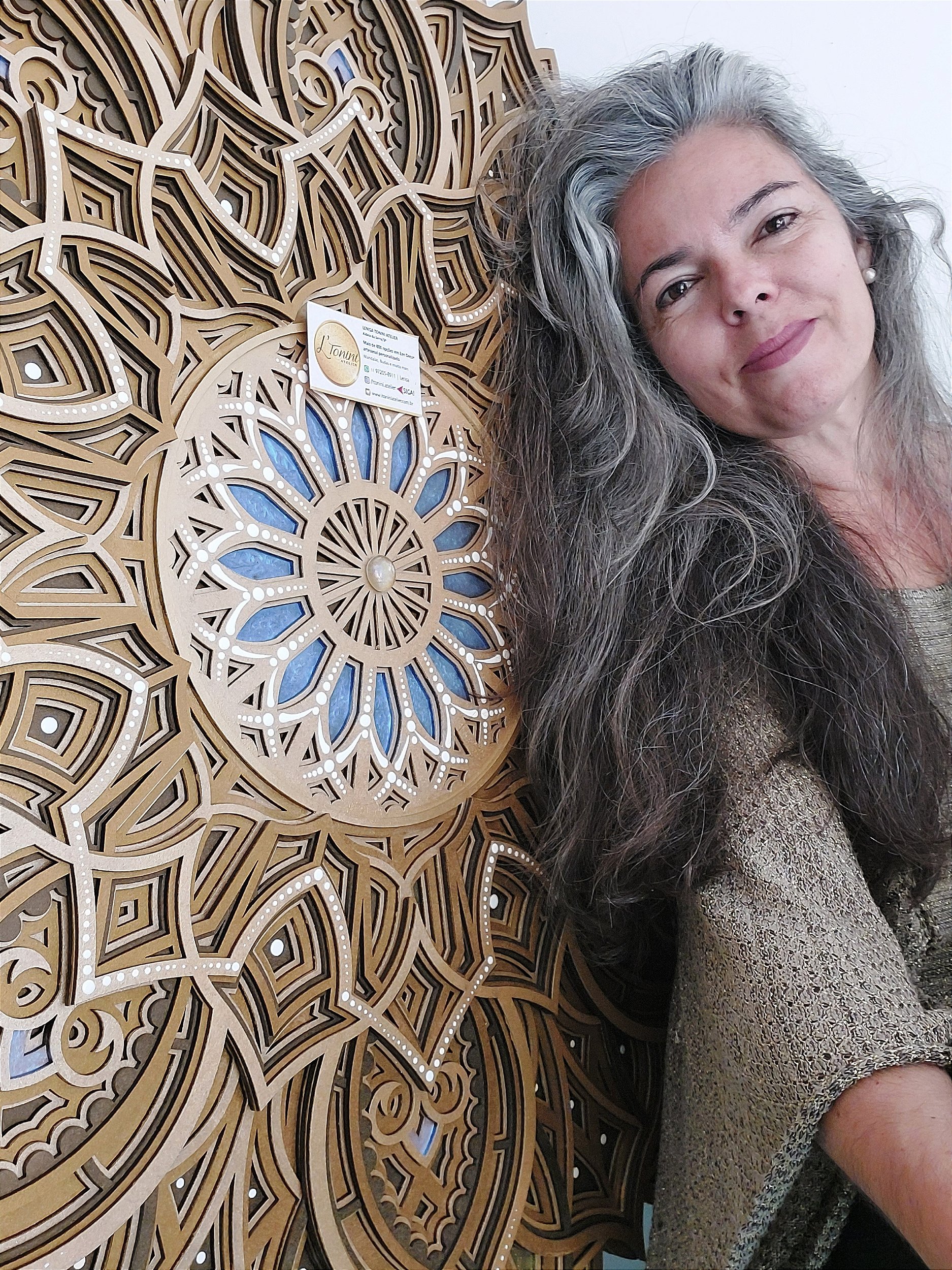 Mandala 3D Flor de Gaia Dourada – Arte Espiritual em MDF - L'Tonini ...