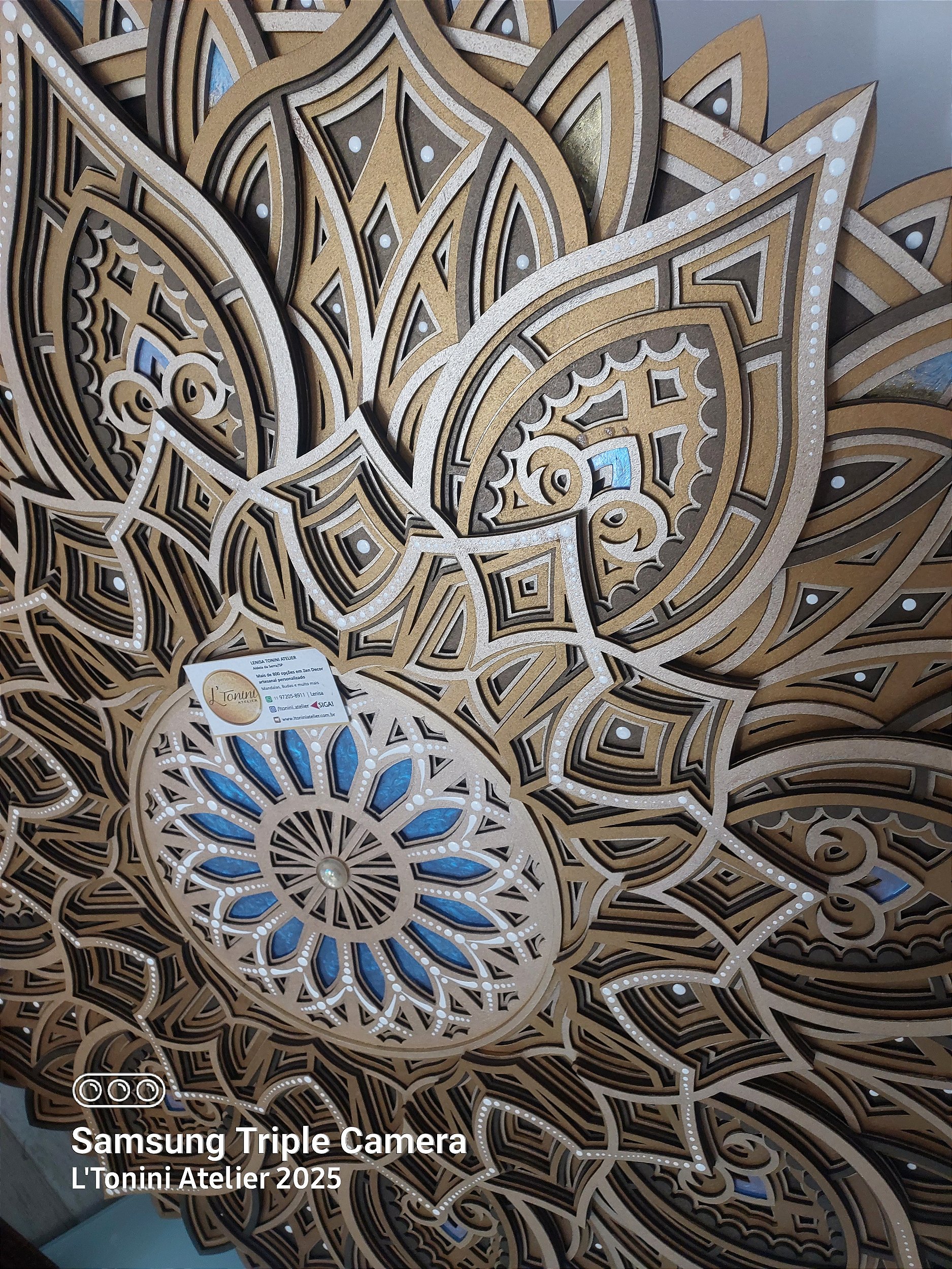 Mandala 3D Flor de Gaia Dourada – Arte Espiritual em MDF - L'Tonini ...