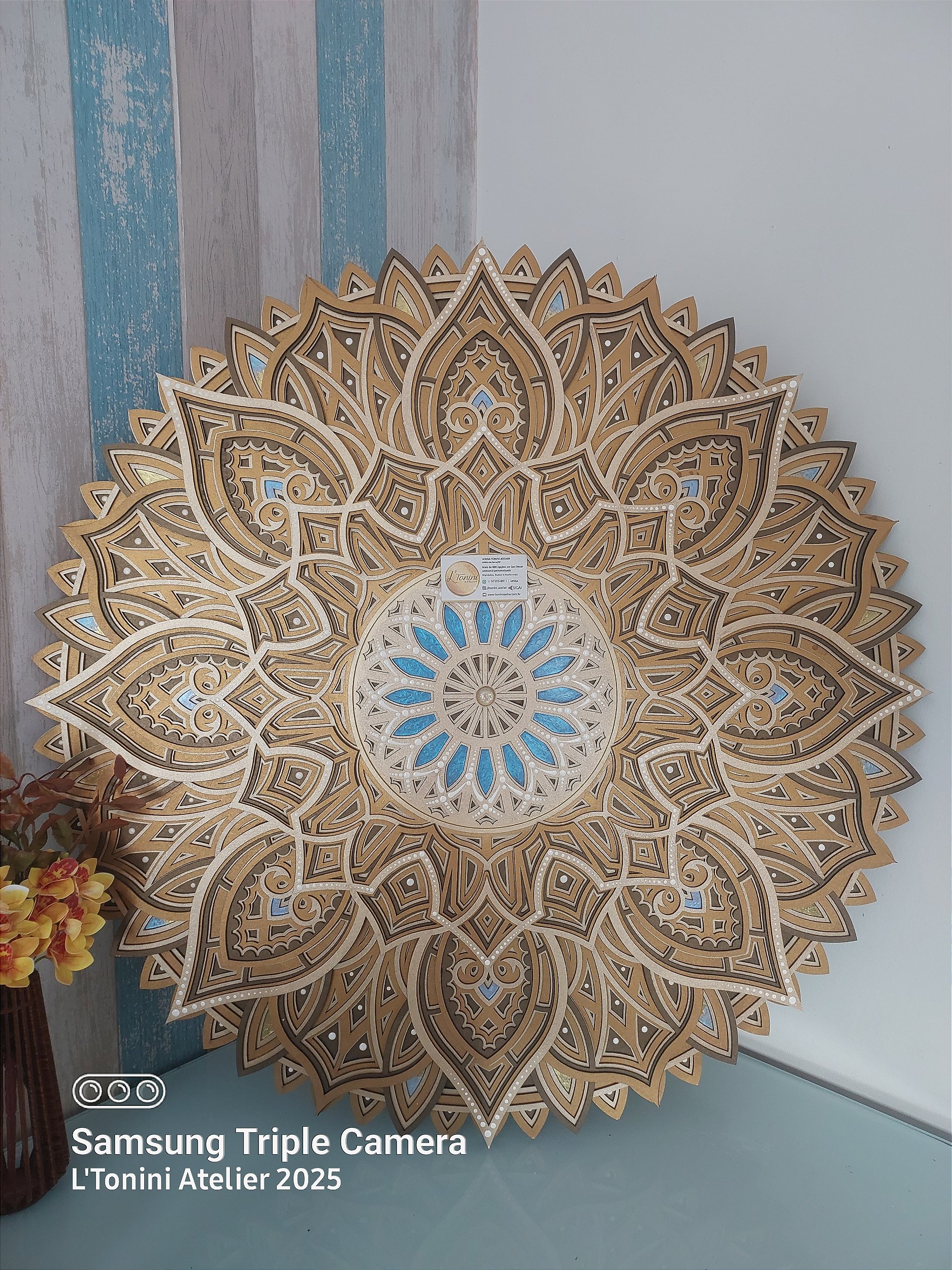 Mandala 3D Flor de Gaia Dourada – Arte Espiritual em MDF - L'Tonini ...