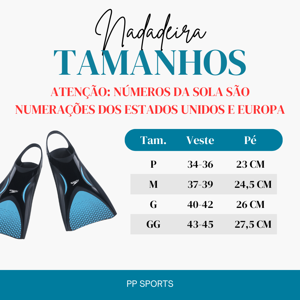 Nadadeira Natação Power Fin Speedo - PP Sports - A Loja de Todos Atletas