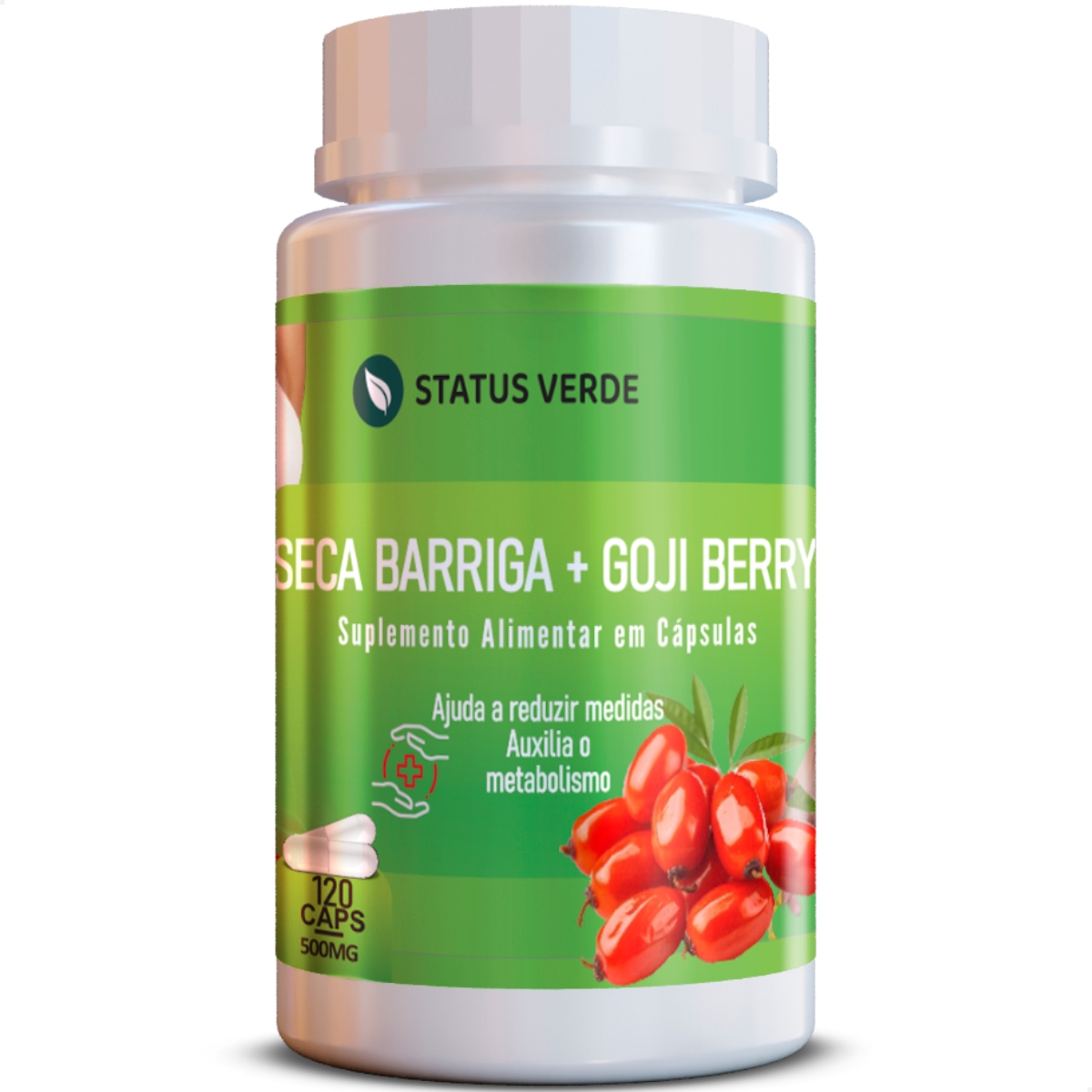 3 Potes Seca Barriga + Goji Berry Kit 360 Cáps - Status Verde - Orbis Vita