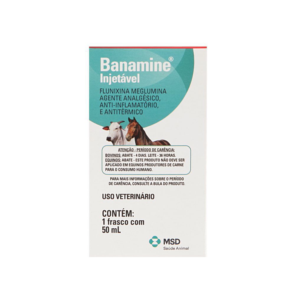 Banamine 50 mL - Msd - Kajavet Farmácia Veterinária