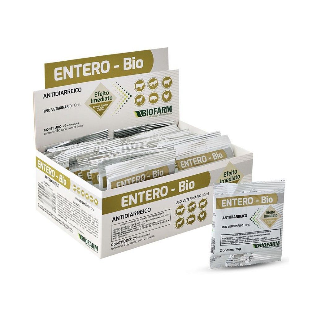 Entero-Bio Sachê 15 Gr - Biofarm - Kajavet Farmácia Veterinária