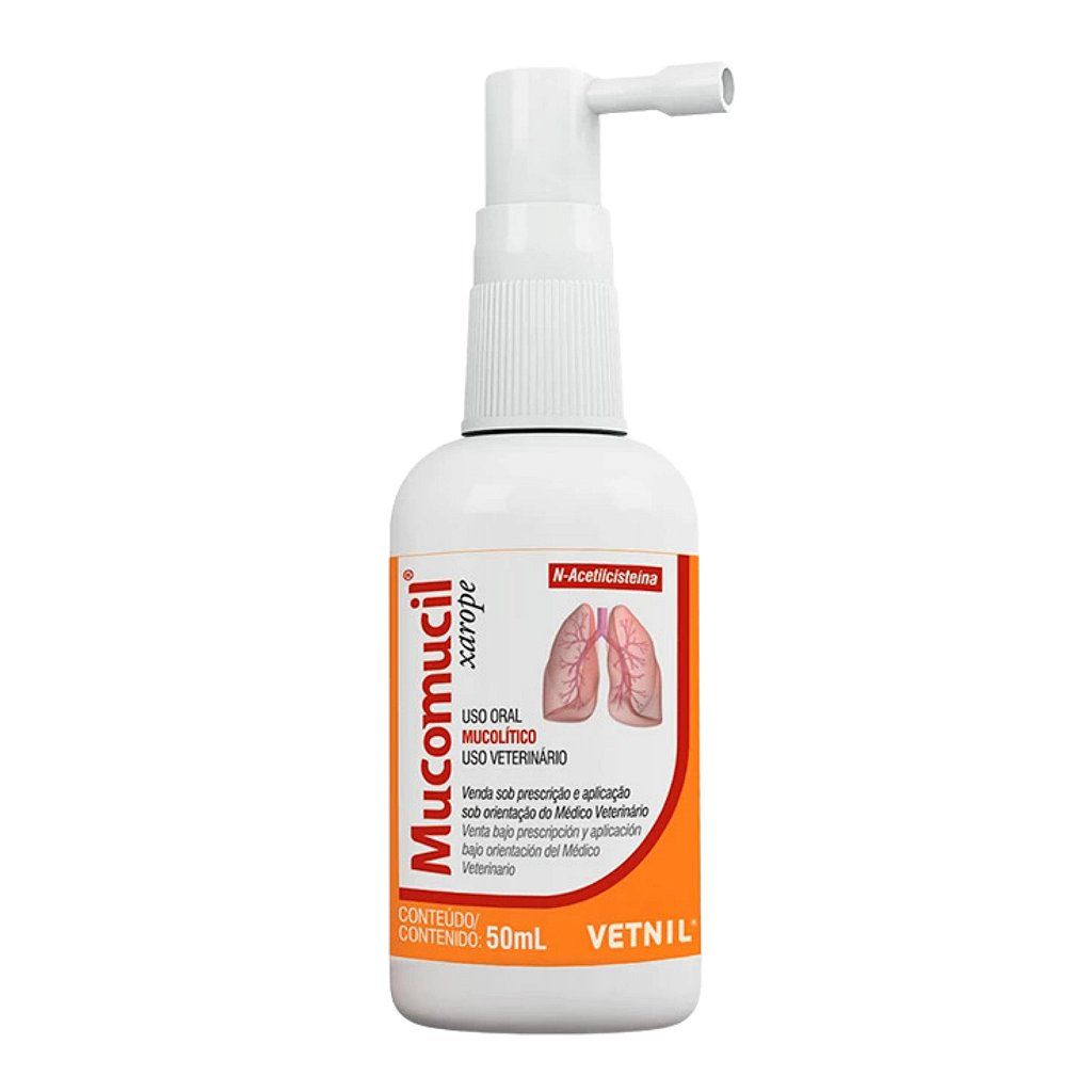 Mucomucil Xarope 50 mL - Vetnil - Kajavet Farmácia Veterinária